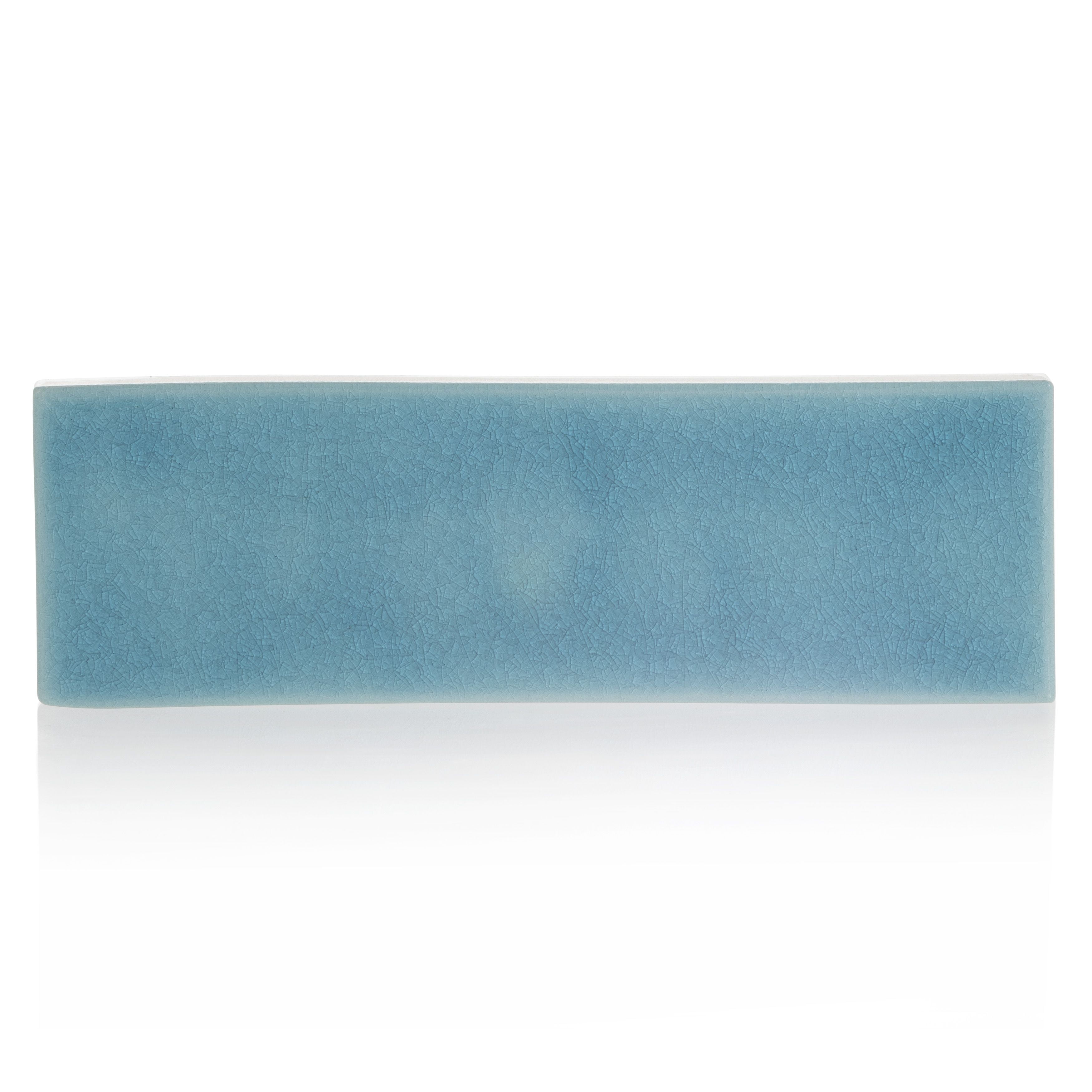 Industry Tile 2.5"x8" Metropolis Crackled Ocean Ceramic Wall Tile (1 ...