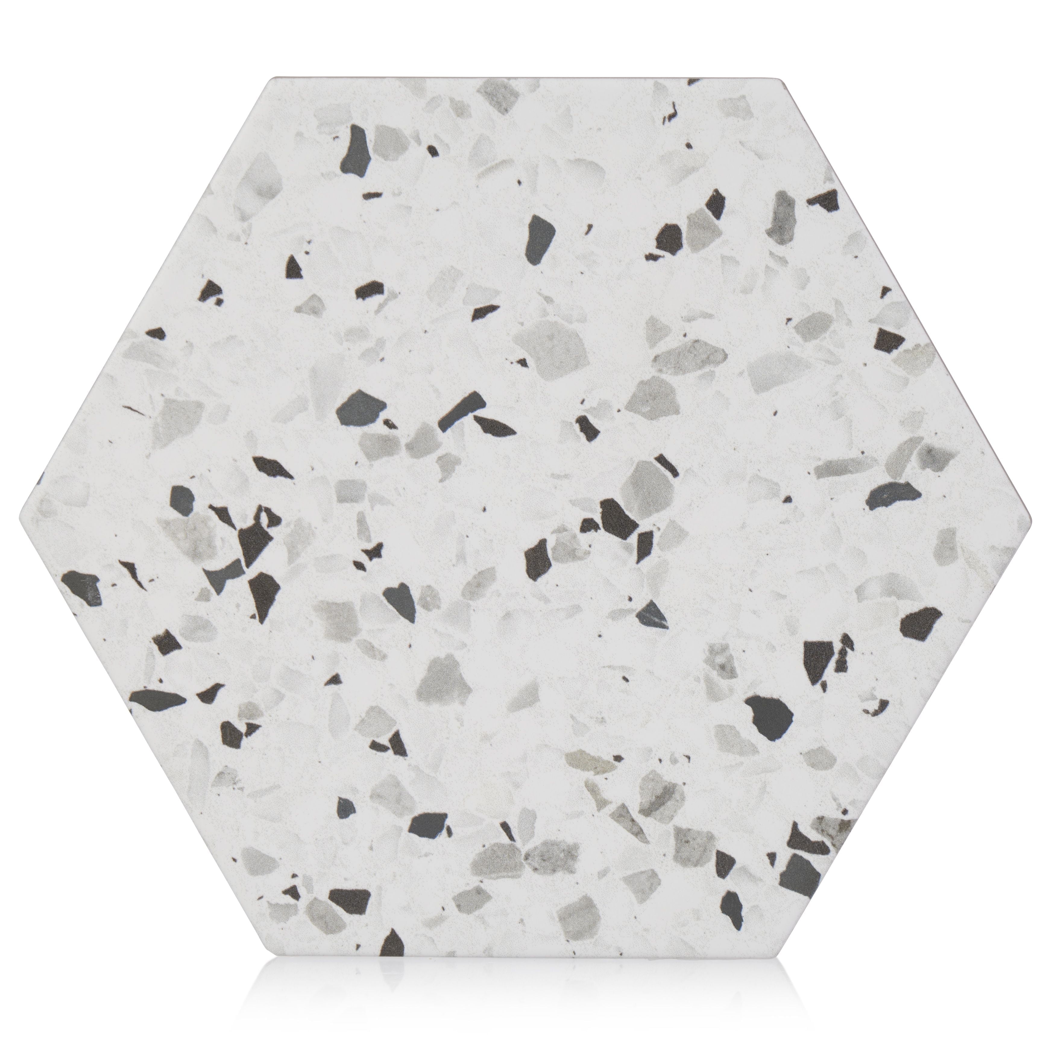 Industry Tile 8x10 Hexagon Spark Black Porcelain Tile (1 Sample ...