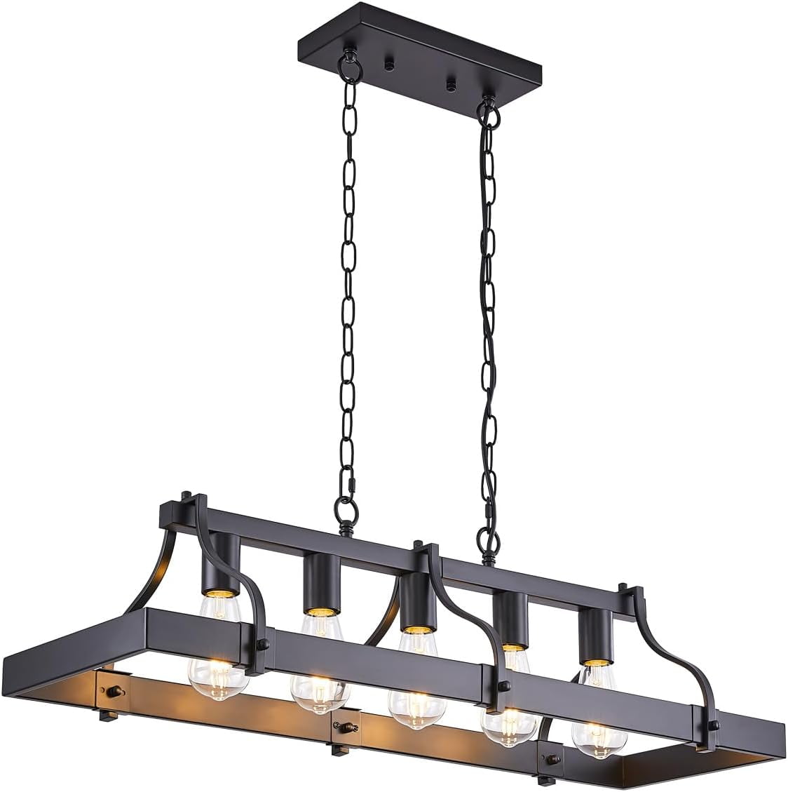 Indutstiral Black Chandeliers for Dining Room, 5-Light Farmhouse Rustic ...