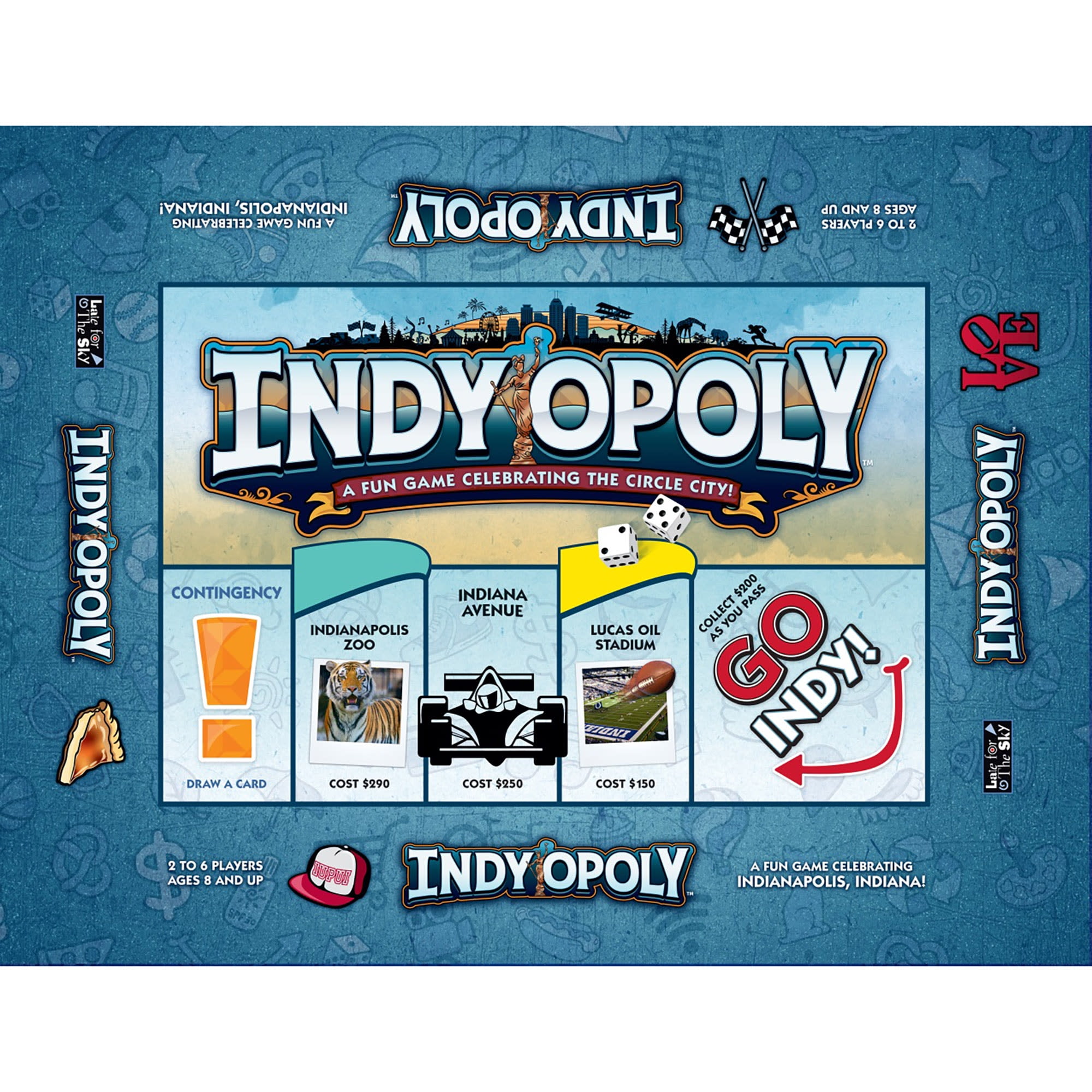 Late for the Sky Indy-Opoly Family Board Game, Indianapolis Themed, 2-6 ...