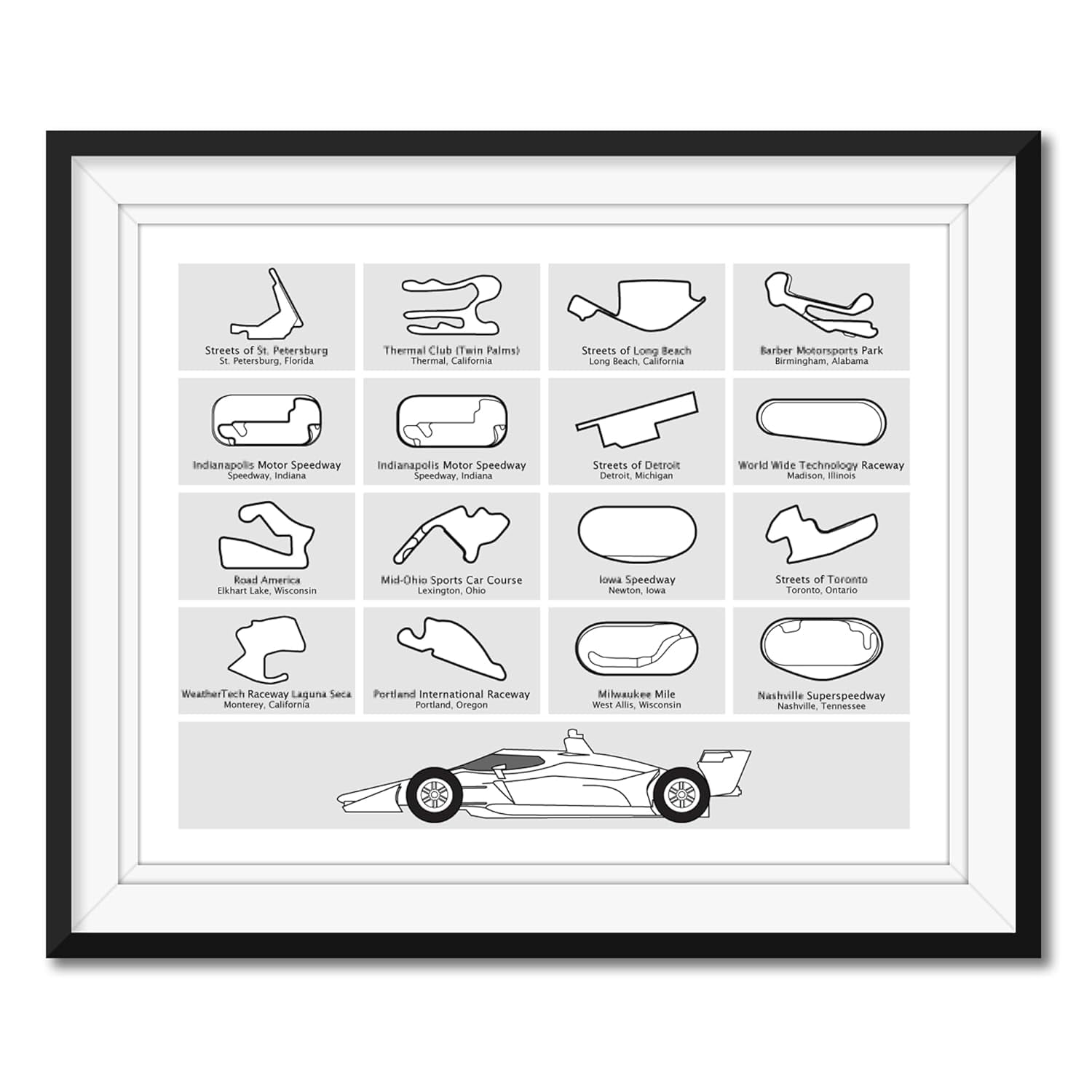 IndyCar Series Race Track Poster intended for Indy Racing Fans for 2025 ...