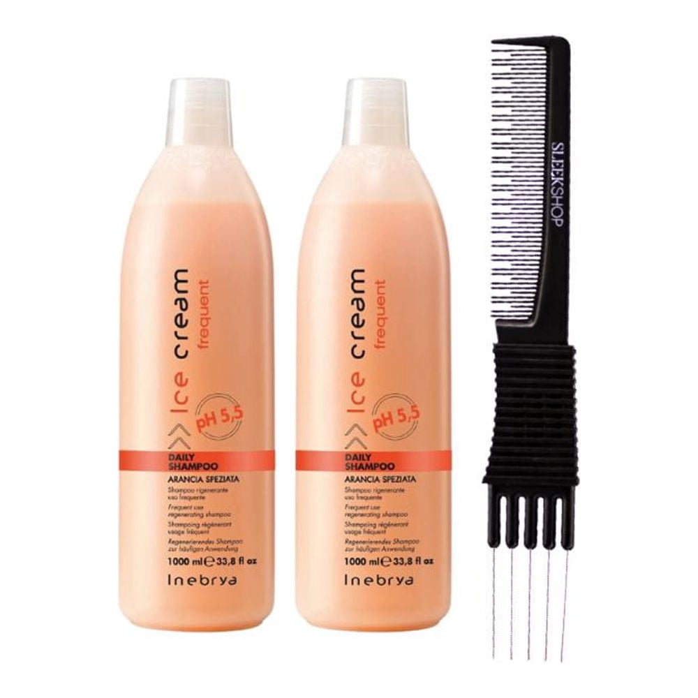 Inebrya Ice Cream Frequent Daily Shampoo (33.8 oz) with SLEEKSHOP ...