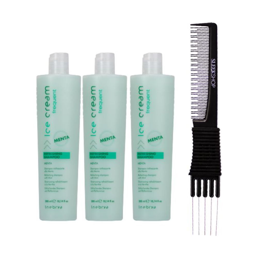 Inebrya Ice Cream Frequent Refreshing Shampoo (10.14 oz) with SLEEKSHOP ...