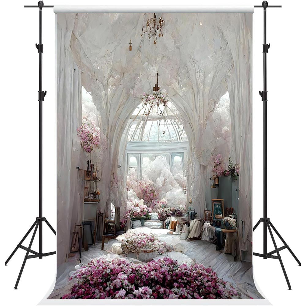 Inerior Room Flowers Window Girl Birthday Party Adults Art Portrait r ...