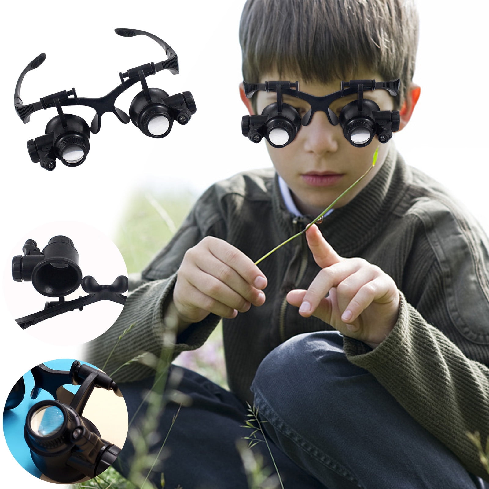 Inerposs 10x 15x 20x 25x LED Eye Lens Glasses - High Clarity with ...