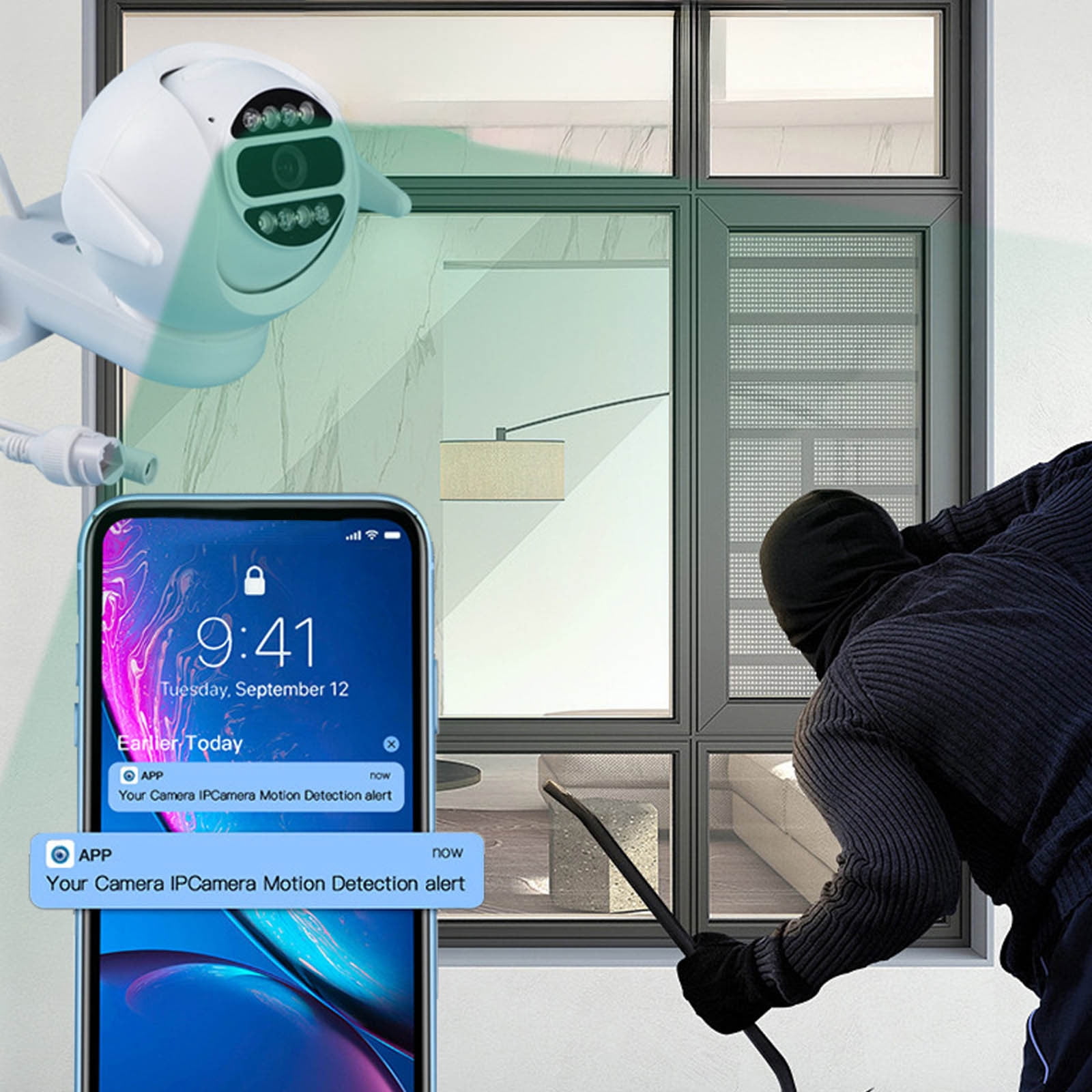 Inerposs HD Outdoor Surveillance Camera - Hemispherical Design ...