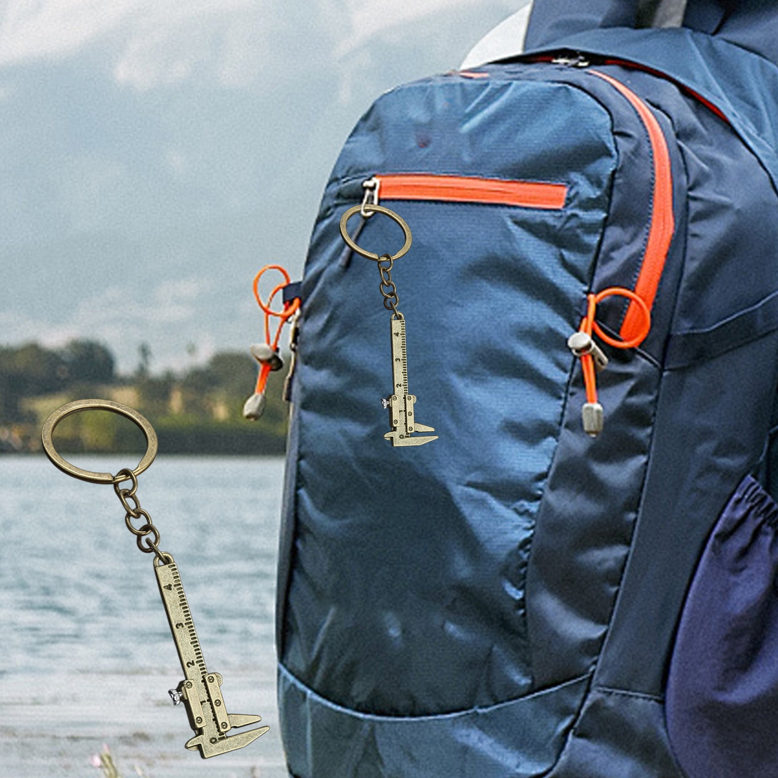 Inerposs Mini Vernier Calipers Keychain Key Ring Style Simulation Model ...