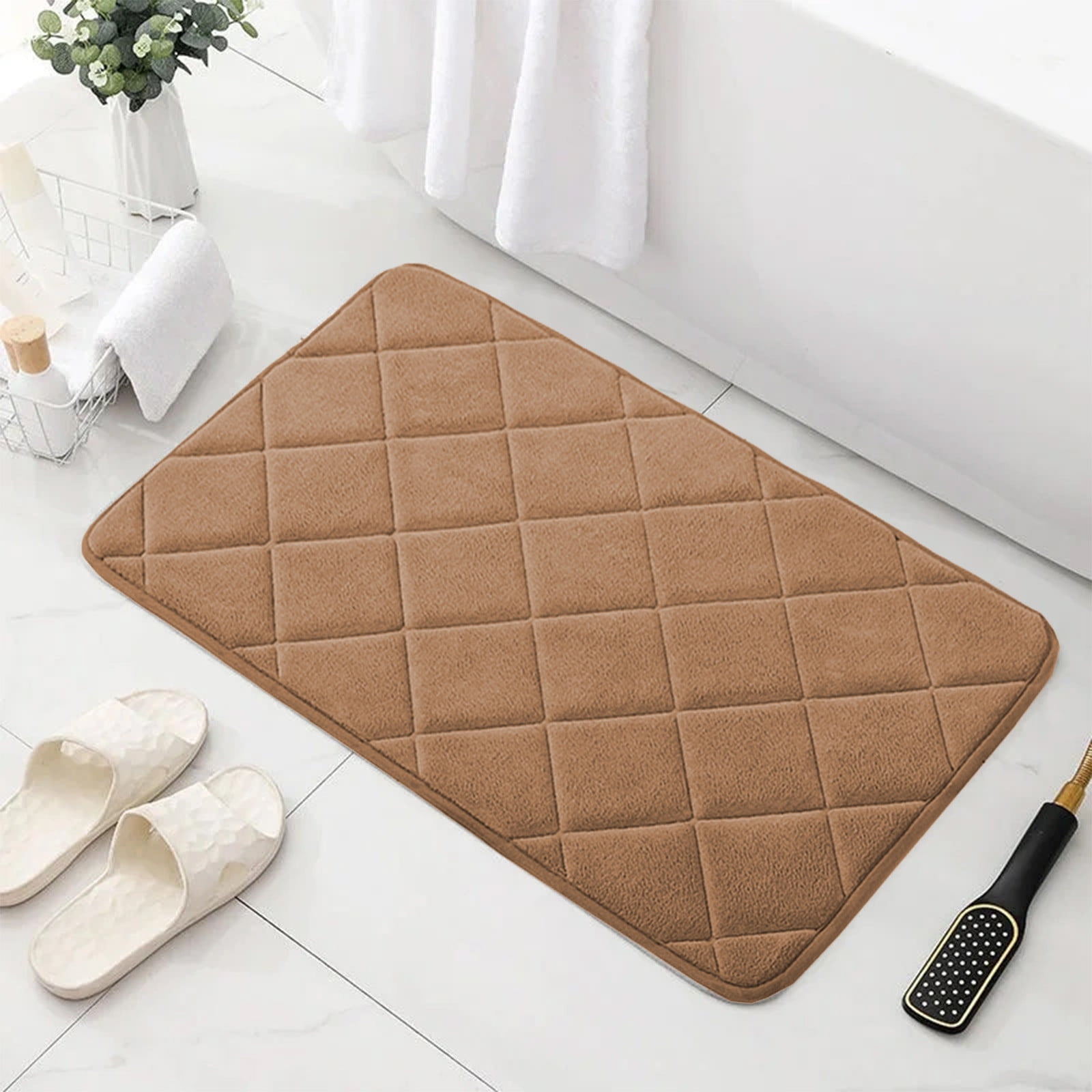 Inerposs Non-Slip Absorbent Bathroom Mat - Soft Polyester, Modern ...