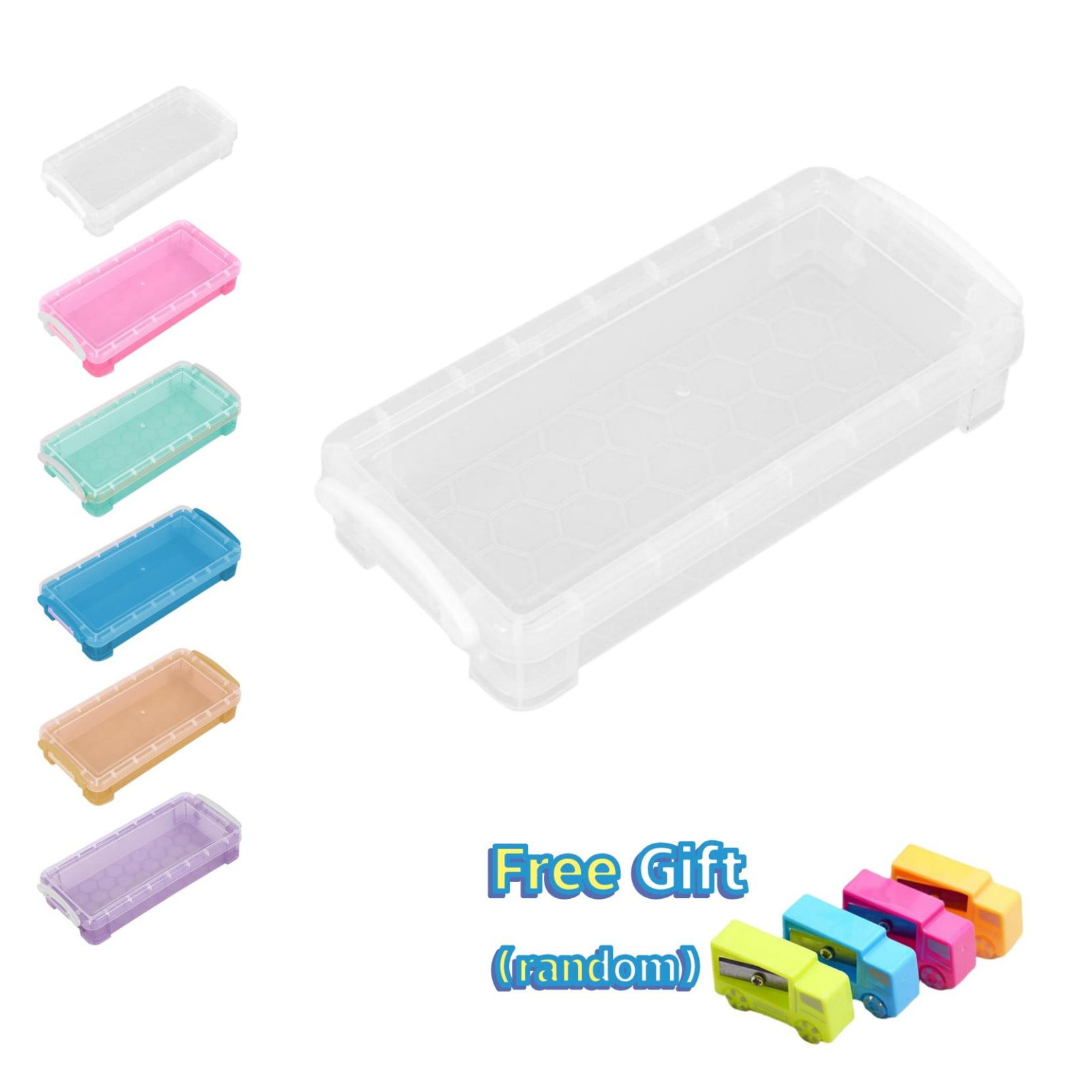 Inerposs Plastic Pencil Storage Box, Large Capacity Stationery ...