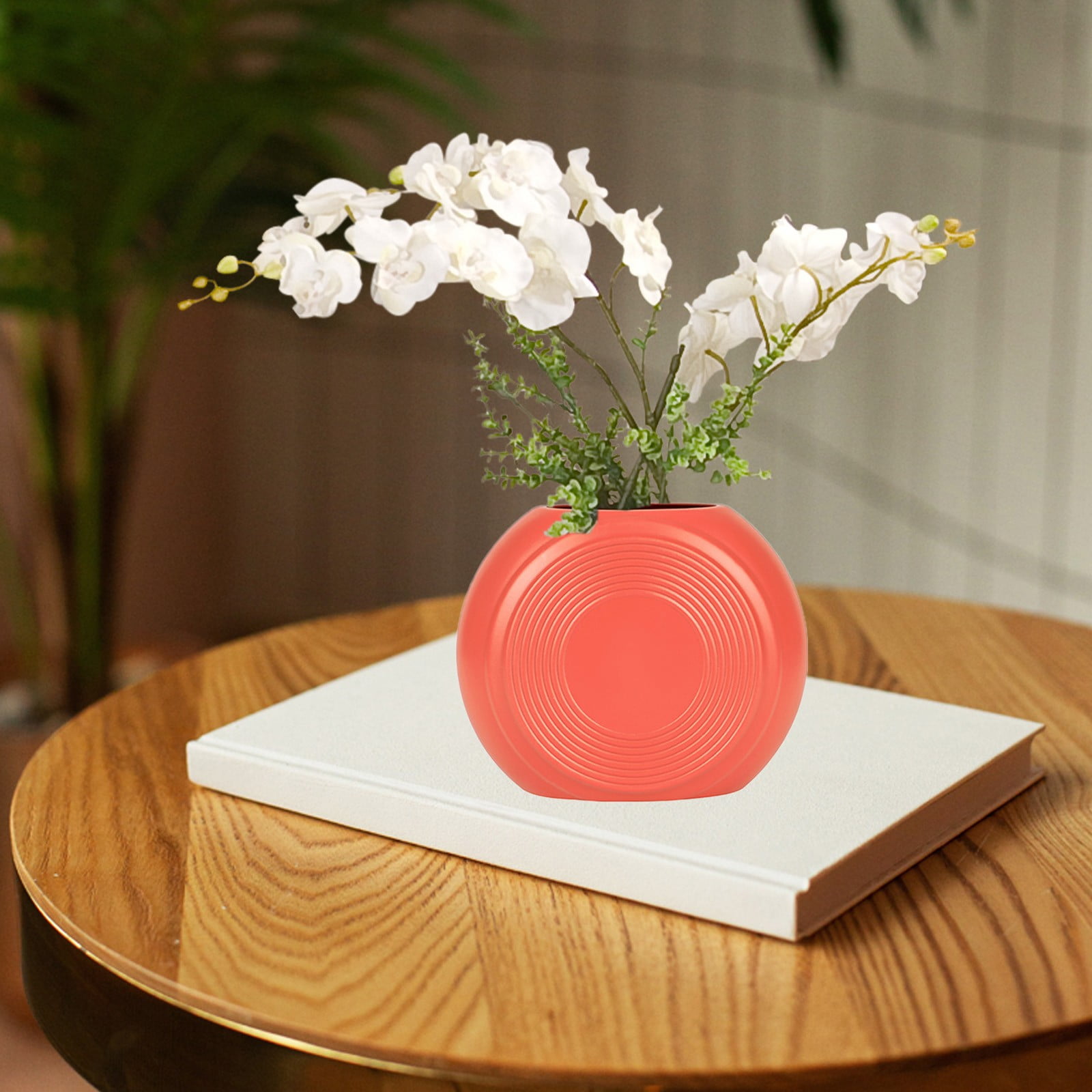 Inerposs Plastic Vase, Big Belly Flower Arrangement Container for Dry ...