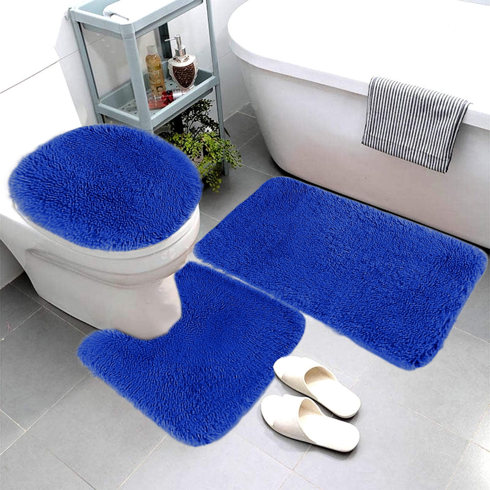 Inerposs Solid Color Bath Mats: 3-Piece Set, Ultra-Soft and Non-Slip ...