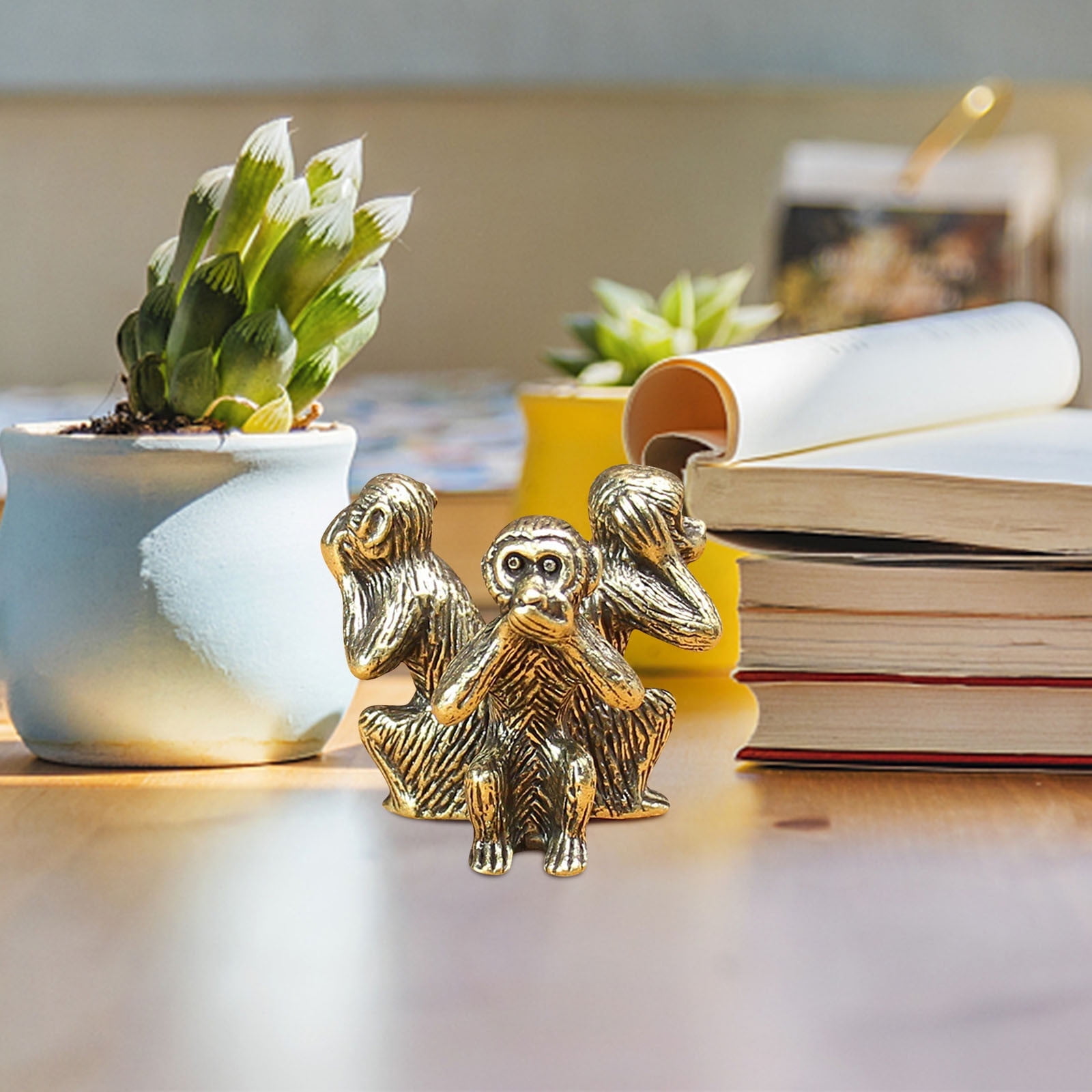 Inerposs Solid Copper Three Wise Monkeys Ornaments: Copper ornaments featuring the three wise ...