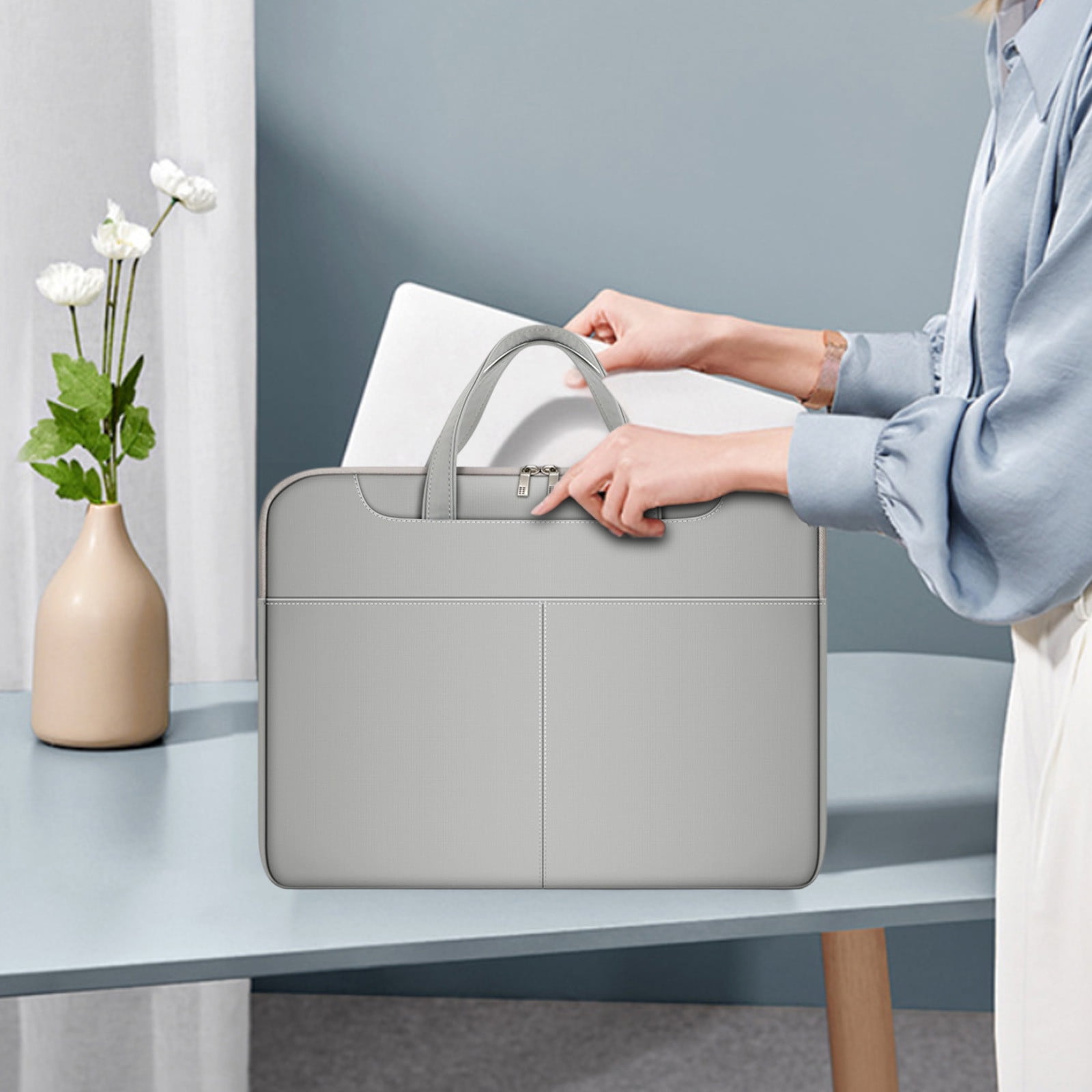 Inerposs Thin Laptop Bag, Multi-layer Storage Bag, Fashion Briefcase ...