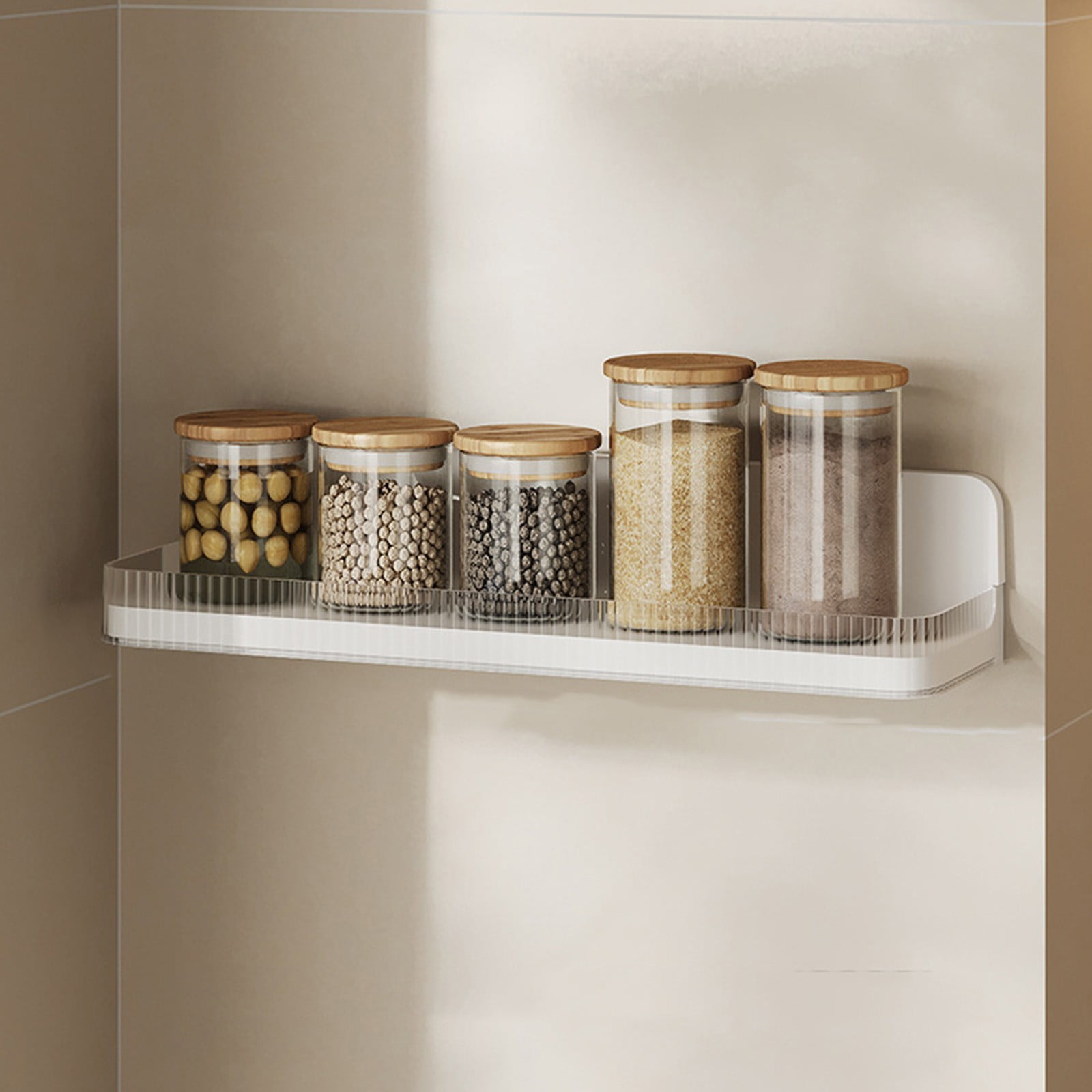 Inerposs Wall Mounted Kitchen Spice Rack, Semi Transparent Storage Box ...