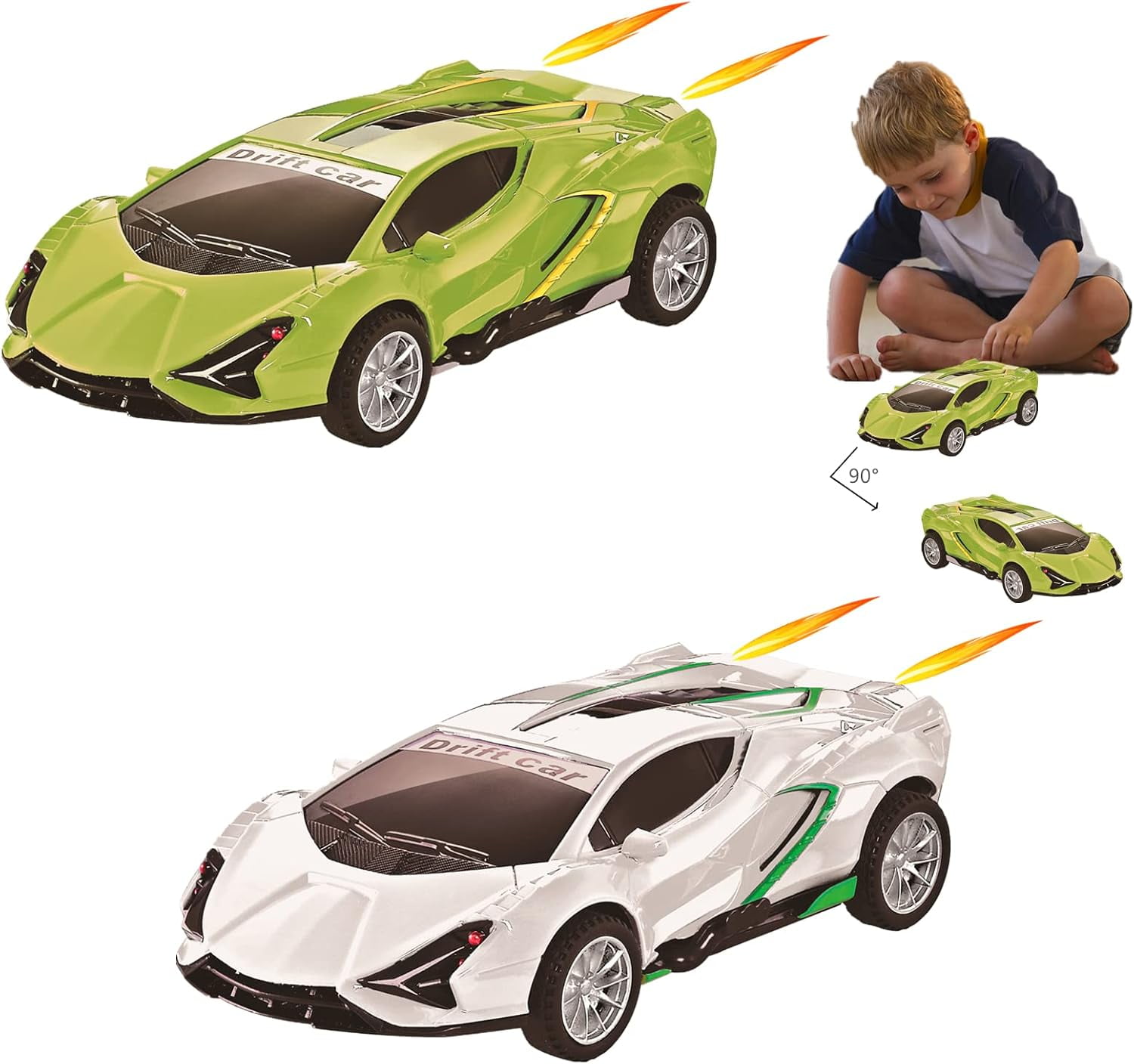 Inertia Drift Car Toy for Kids 3-6 Year Boys and Girls Model Car,2 Pack ...