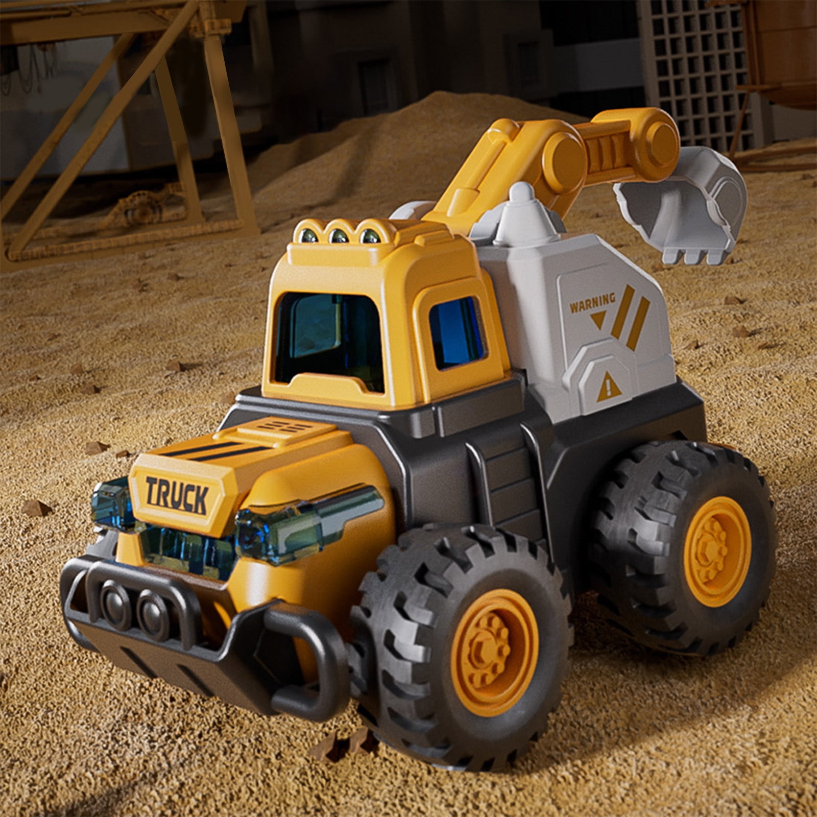 Inertia Excavator Toy - Manual Press Vehicle for Kids Ages 4 and Up ...