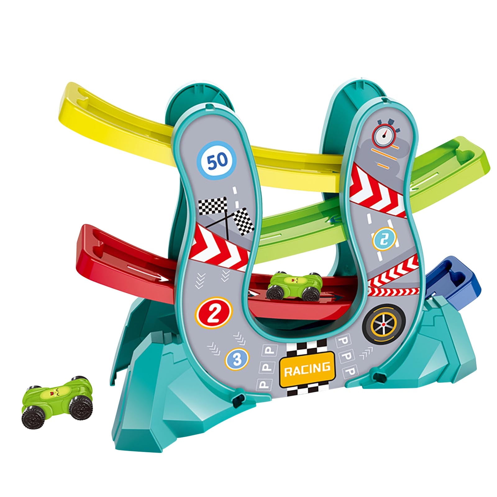 Inertia Powered Glider Track Car Race Set with Slope Design Speed Play ...