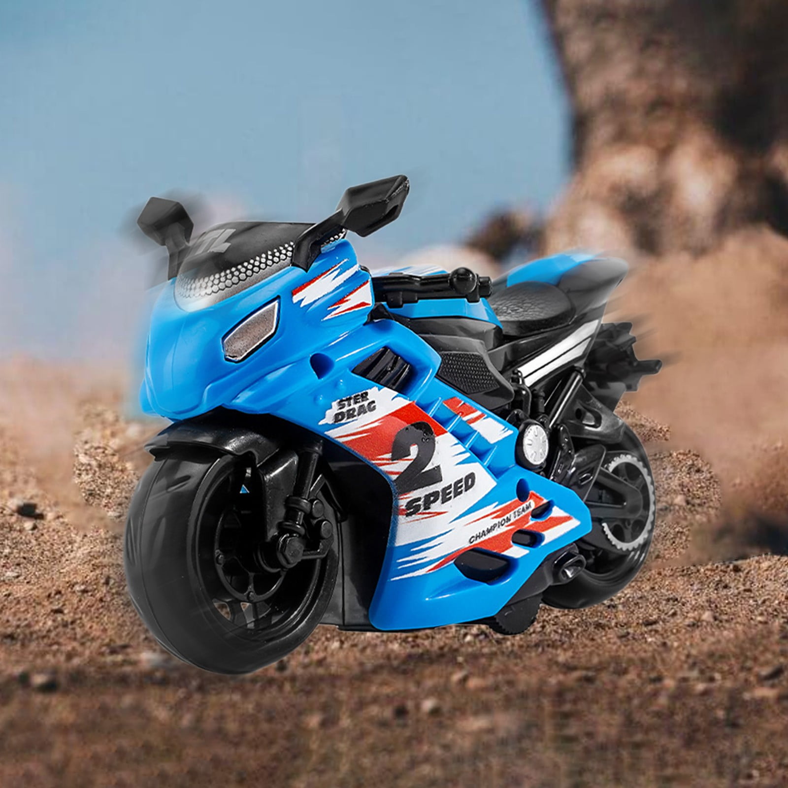 Inertial Friction Powered Motorcycle Toy - Realistic Bike with Movable ...
