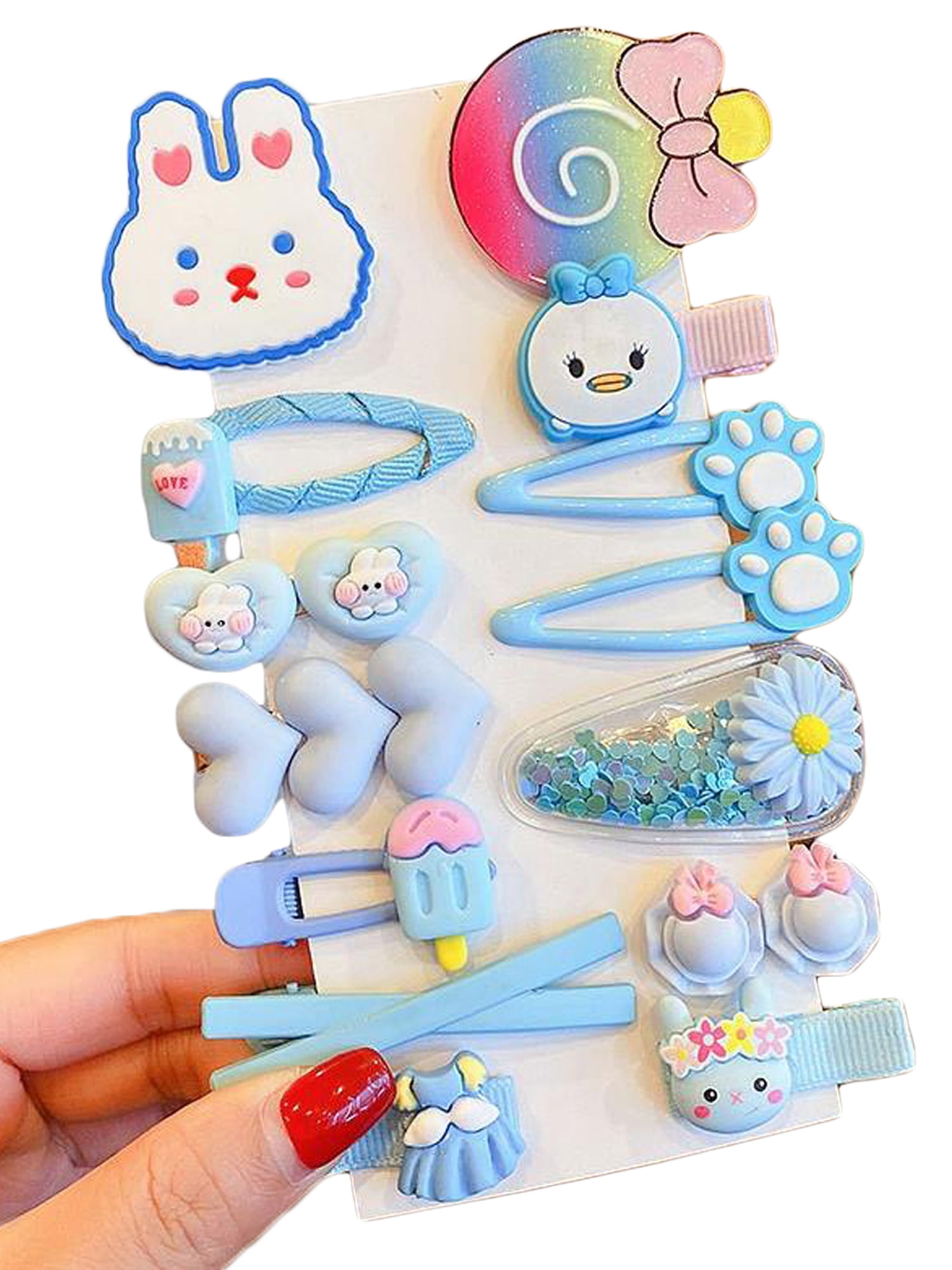 Inevnen 14-Piece Girls Hair Clips Fun Cute Cartoon Hairpins Hair ...