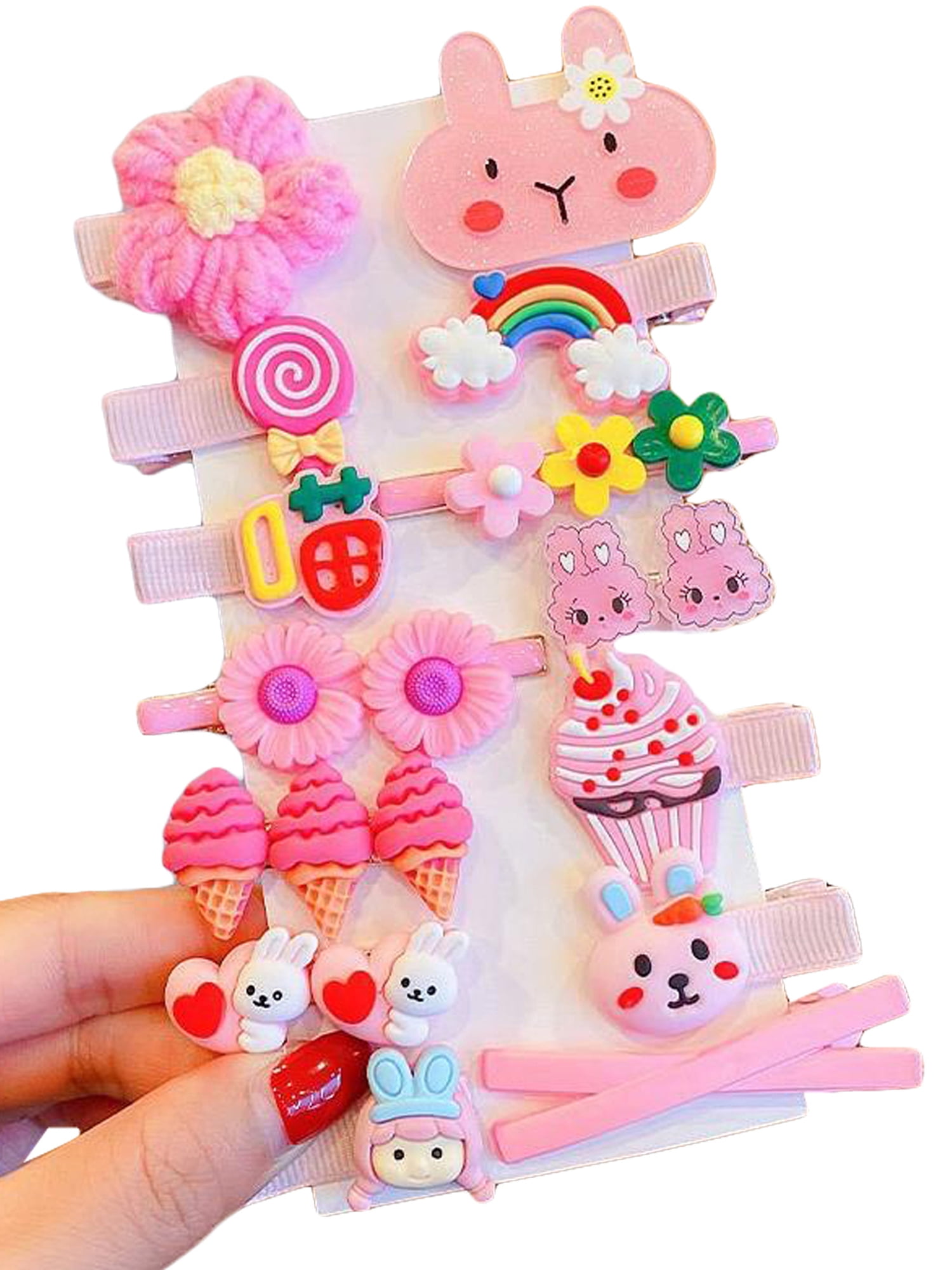 Inevnen 14-Piece Girls Hair Clips Fun Cute Cartoon Hairpins Hair ...