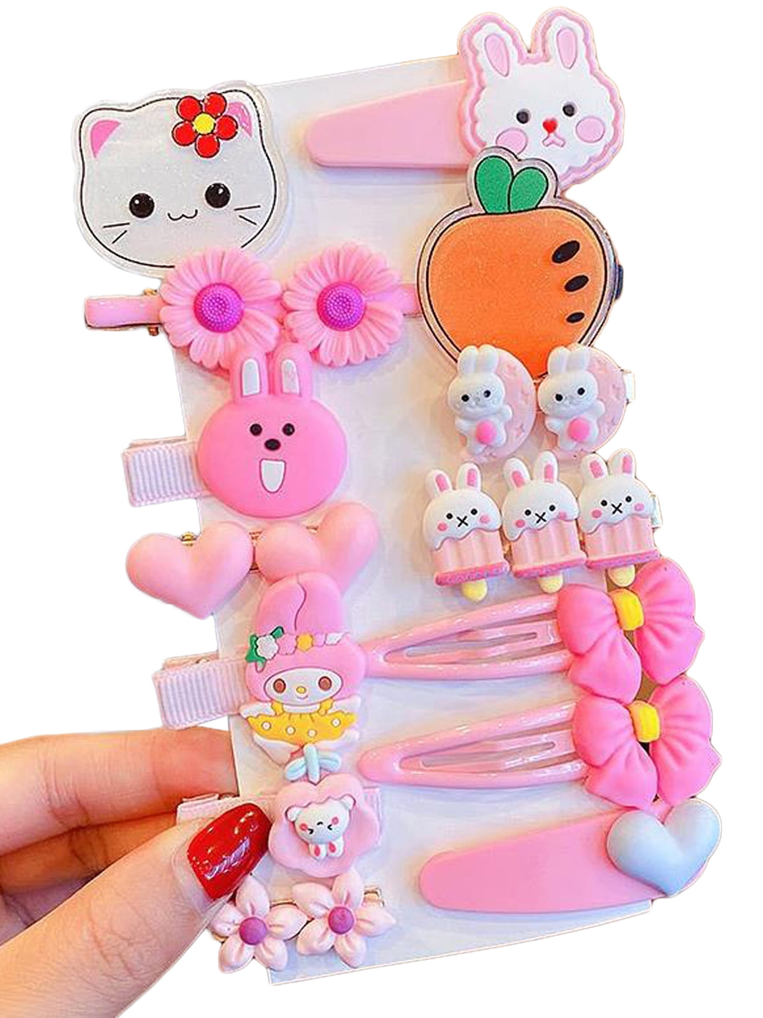 Inevnen 14-Piece Girls Hair Clips Fun Cute Cartoon Hairpins Hair ...