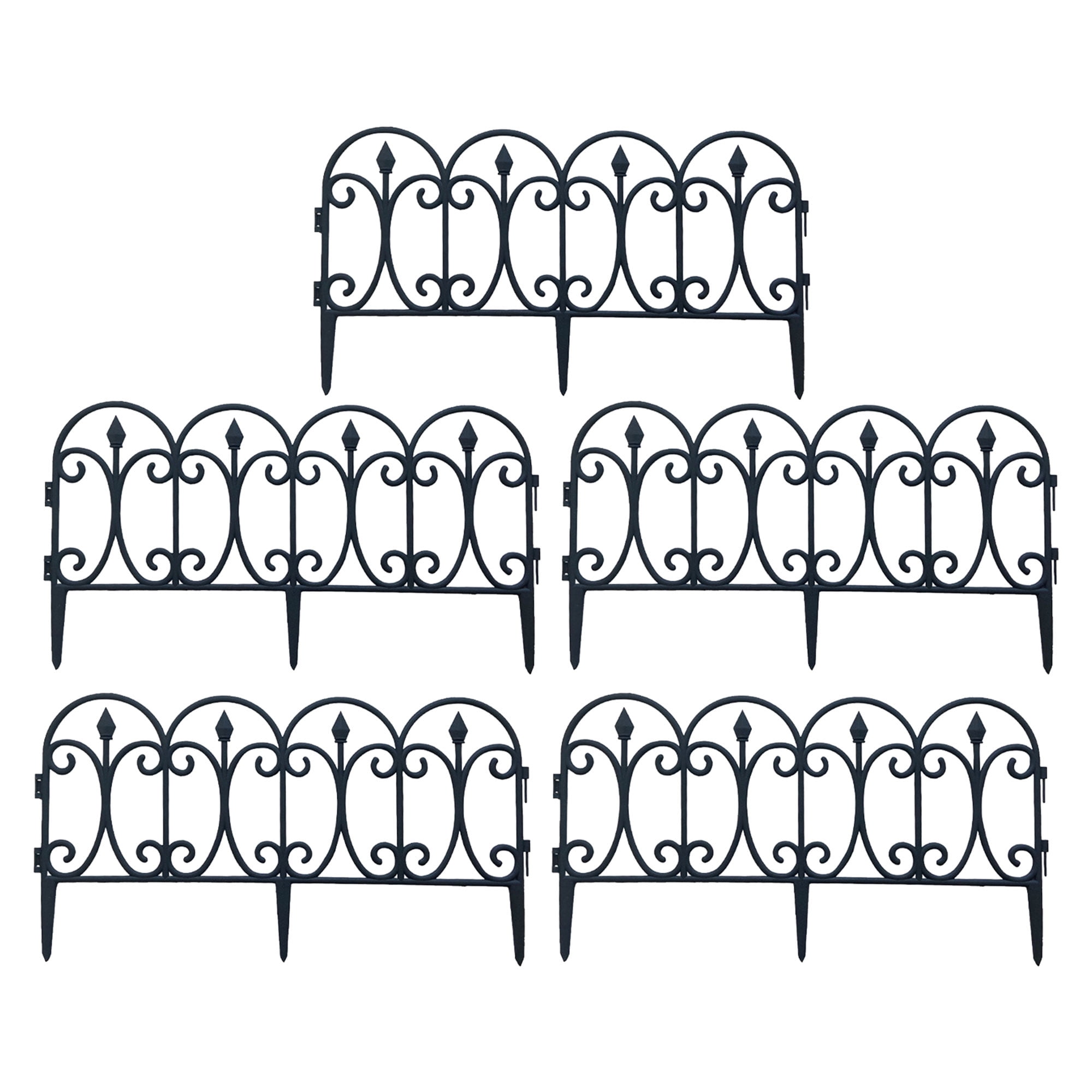 Inevnen 5 Pcs Garden Border Edging Barriers, Outdoor Splicing Fences ...