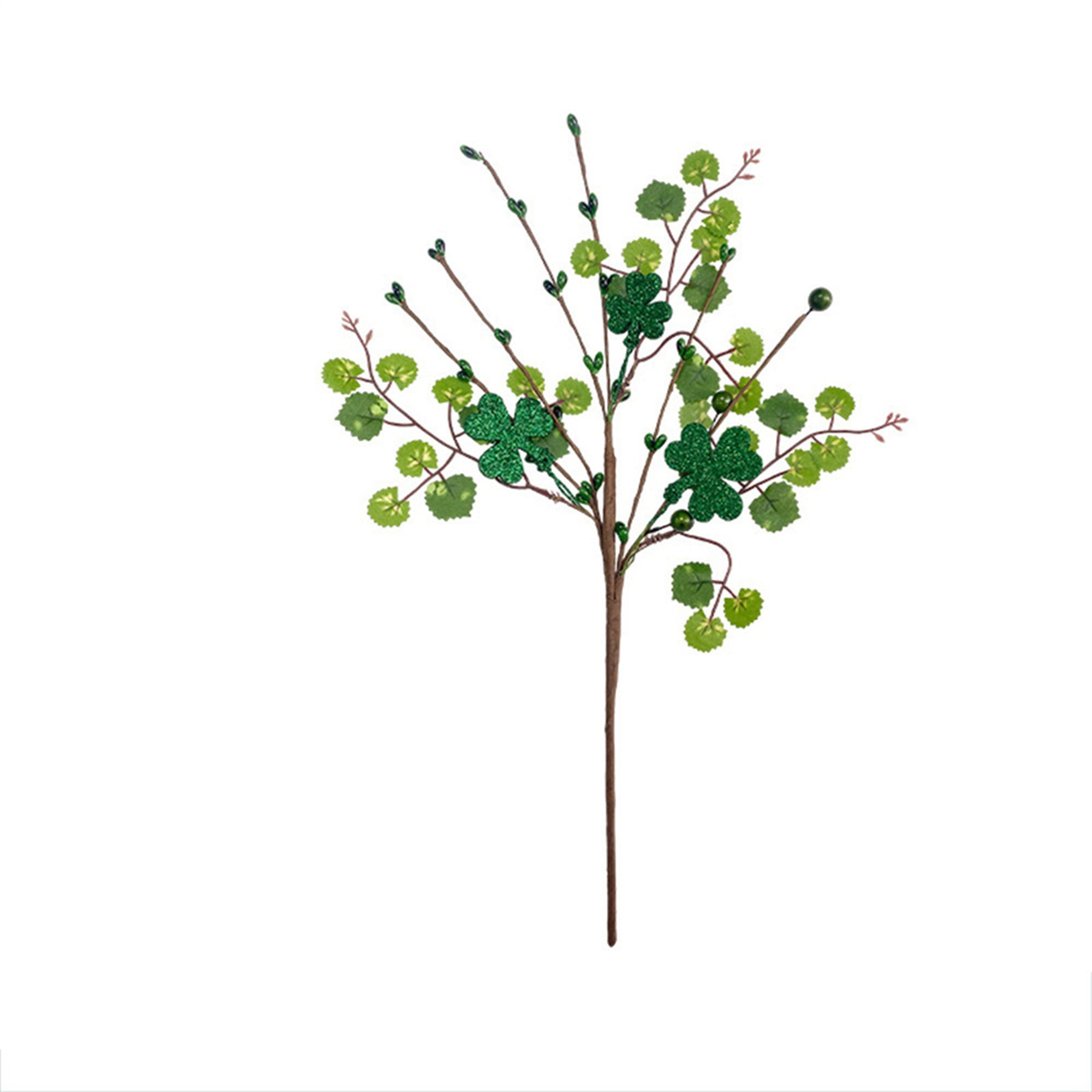 Inevnen Artificial Clover Stems Picks Irish Day Decor Fake Floral Bunch ...