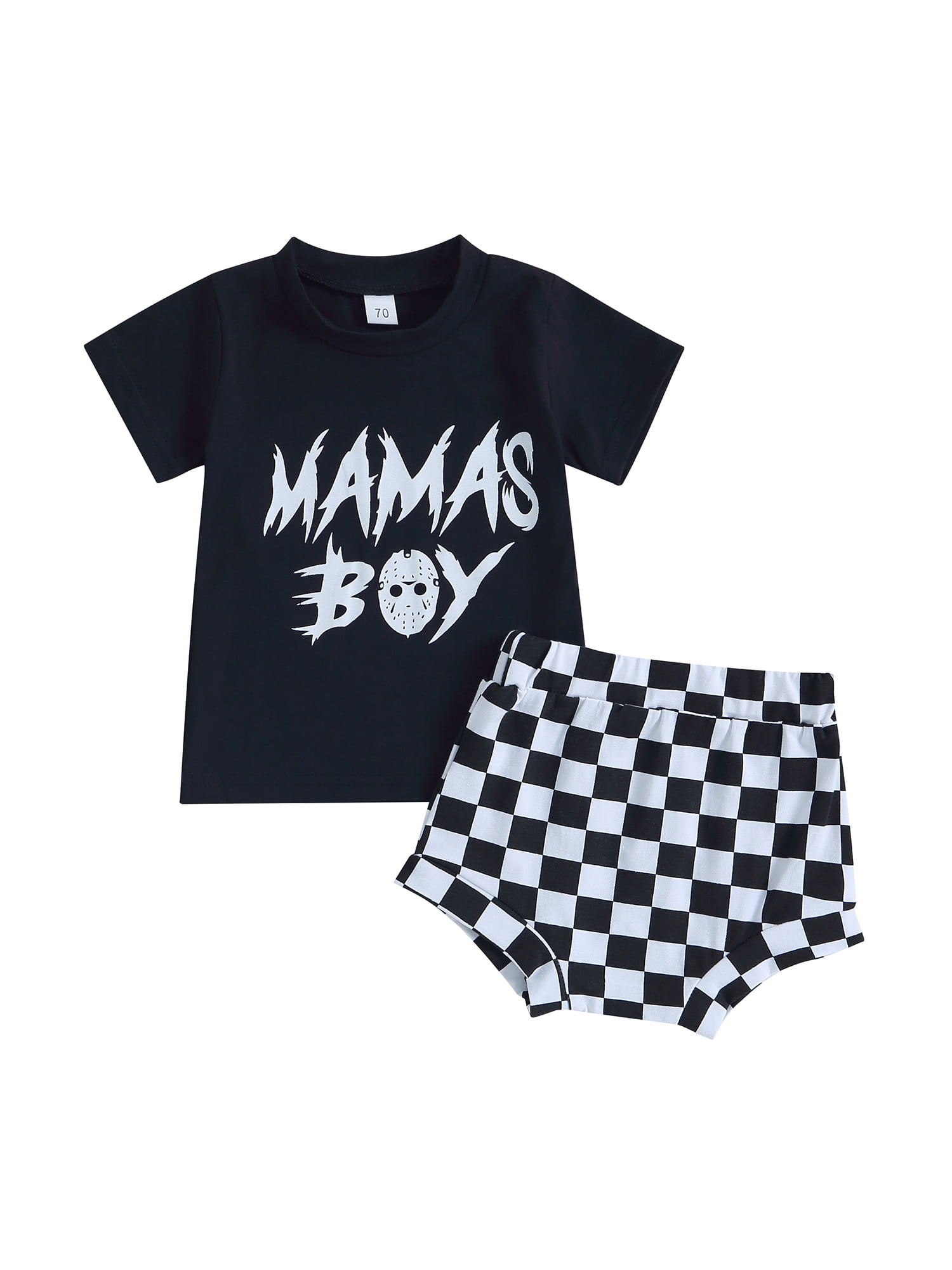 Inevnen Baby Boys Outfits Letters Print T-shirt with Elastic Waist ...
