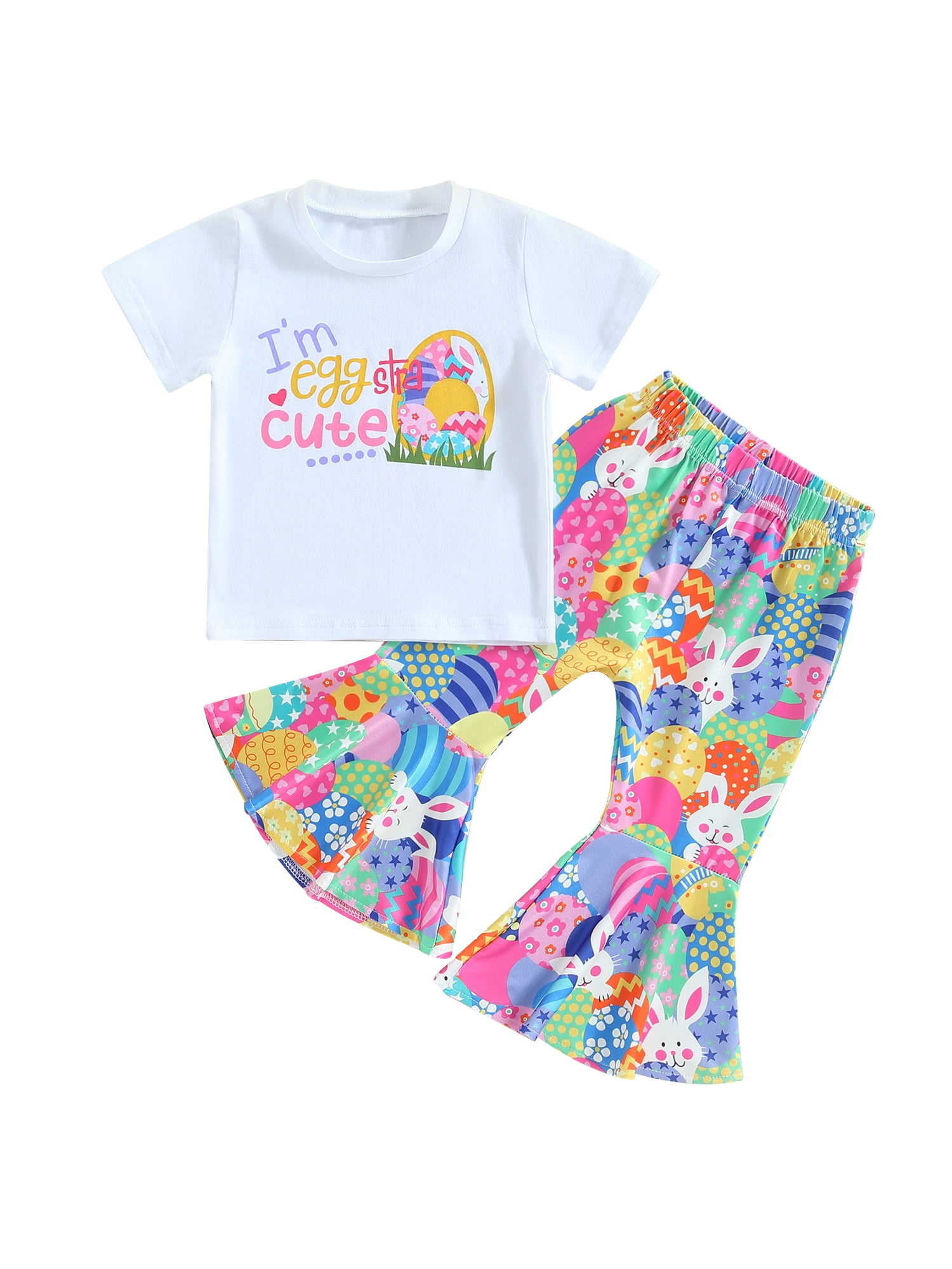 Inevnen Baby Girl Easter Outfits My 1st Easter Ruffle Sleeve Letter ...