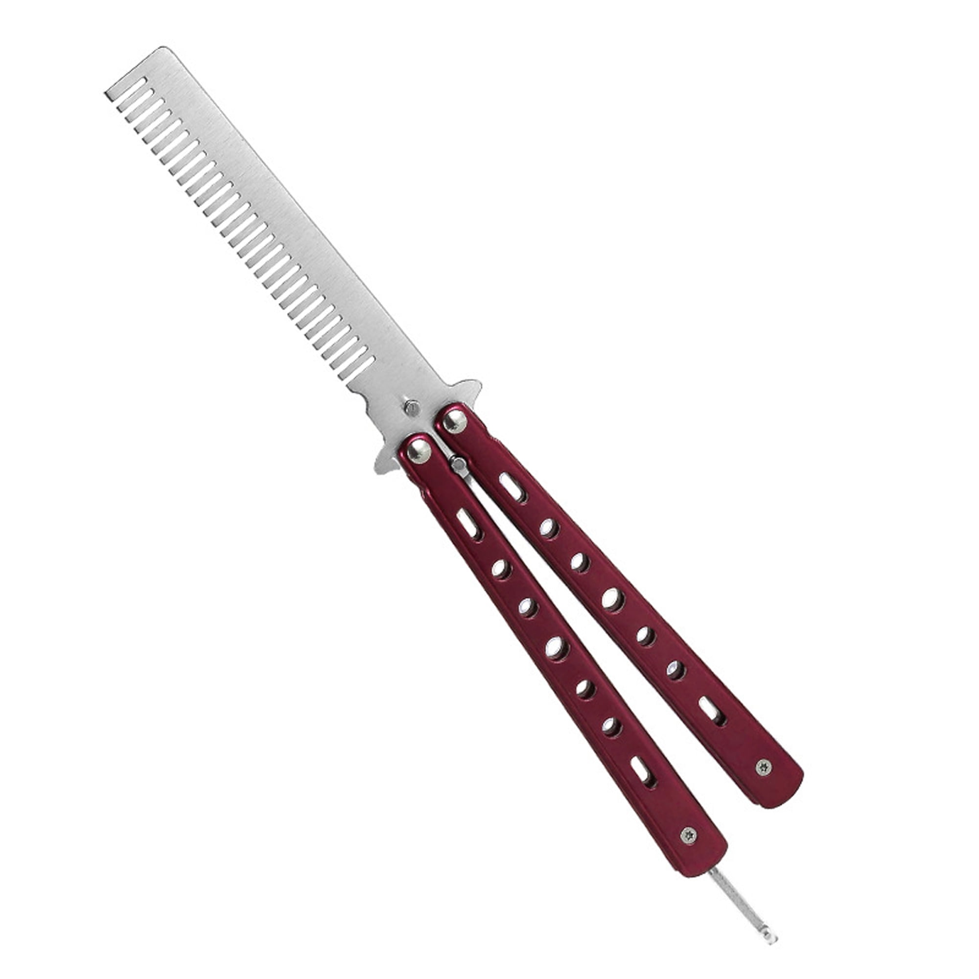 Inevnen Butterfly Knife Comb Stainless Steel Practice Hair Styling Tool ...