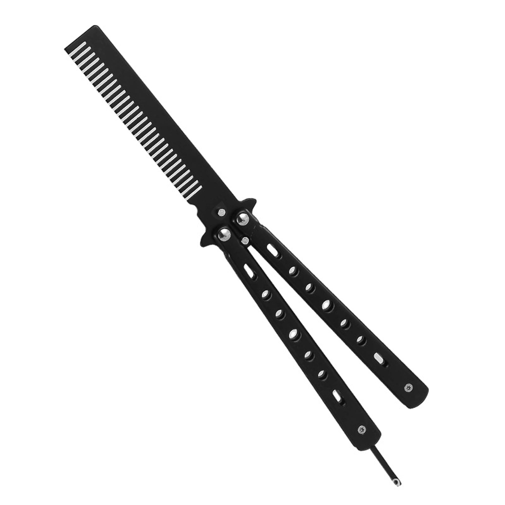 Inevnen Butterfly Knife Comb Stainless Steel Practice Hair Styling Tool ...