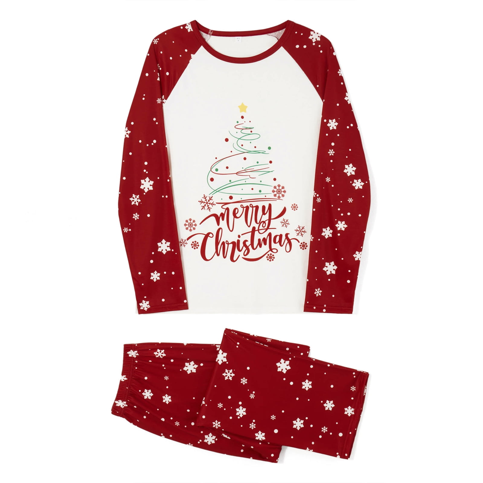 Inevnen Christmas Family Pajamas Matching Set Tree Letters Print T ...