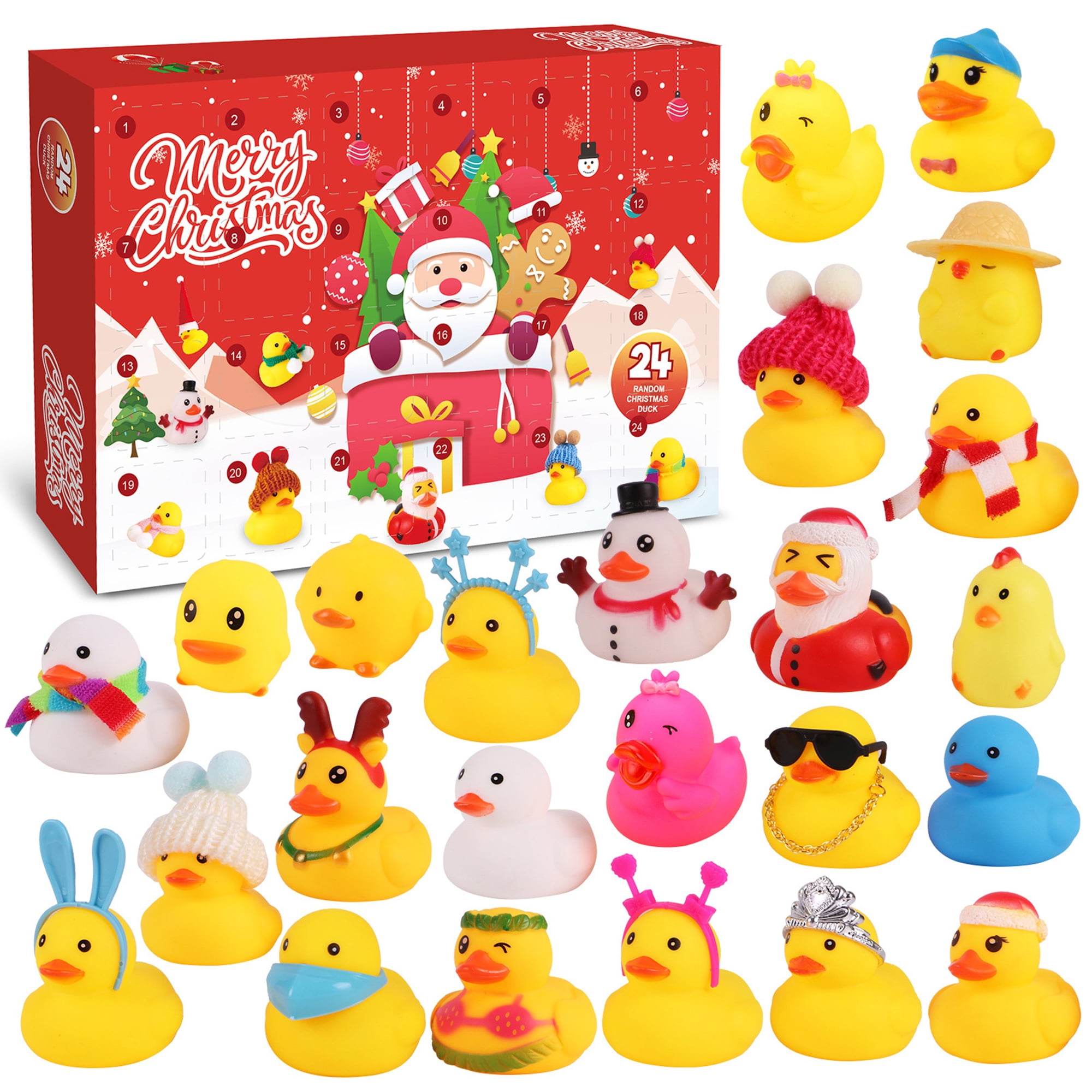 Inevnen Christmas Yellow Duck Advent Calendar Box 24 Days Countdown ...