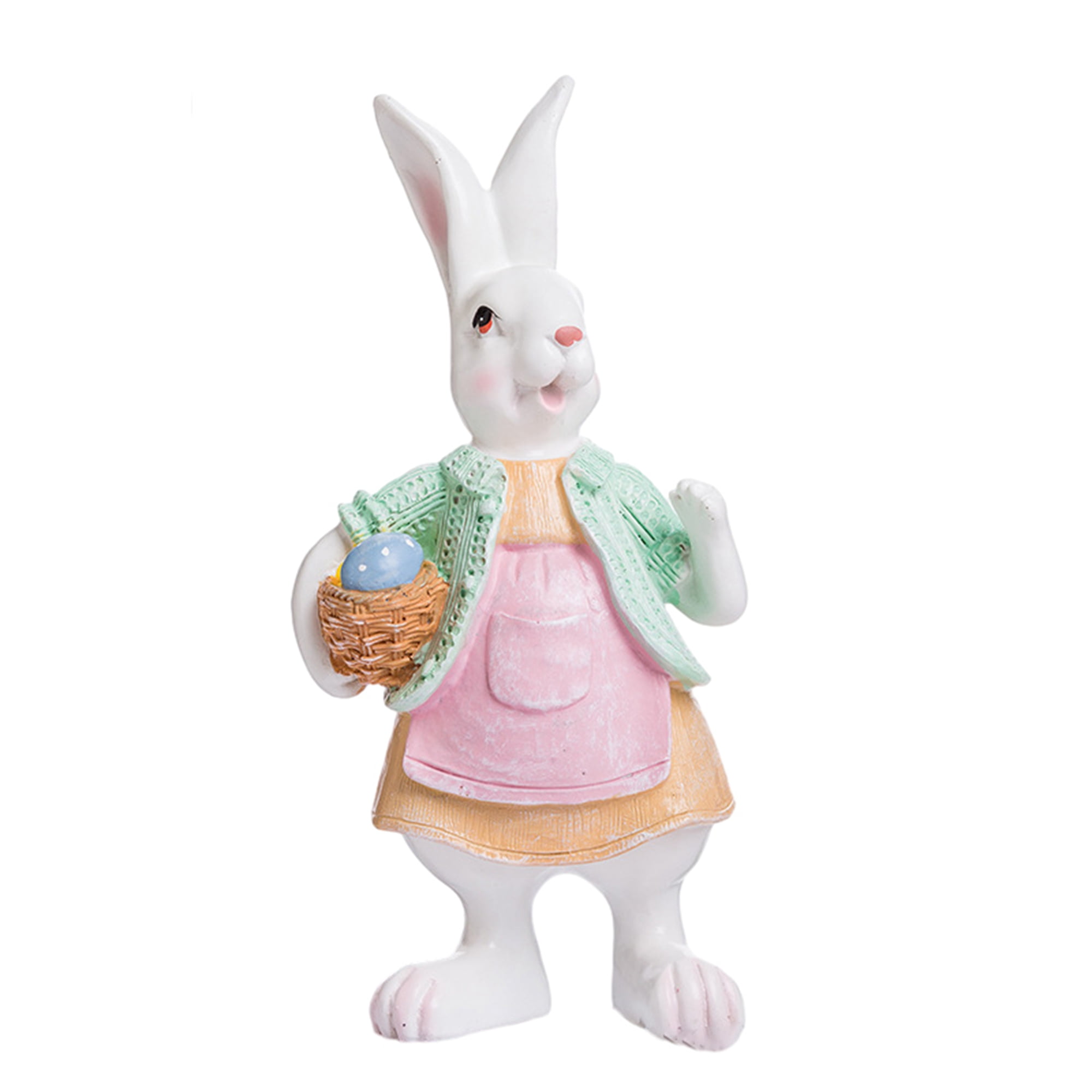 Inevnen Cute Cartoon Rabbit Statue Resin Bunny Figurines Decorative ...