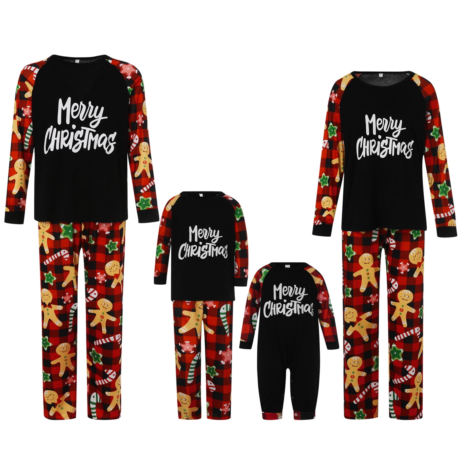 Inevnen Family Christmas Pjs Matching Sets Gingerbread Man Pajamas ...