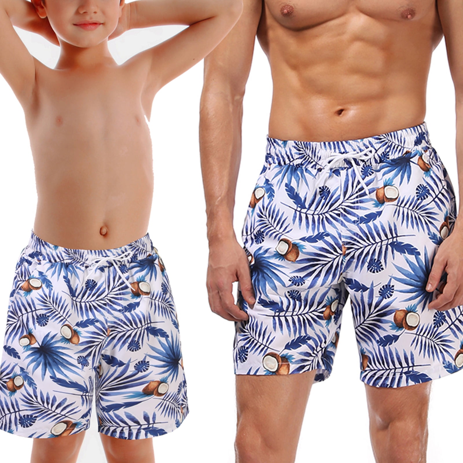 Inevnen Family Matching Swimsuit Father and Son Floral Print Beachwear ...