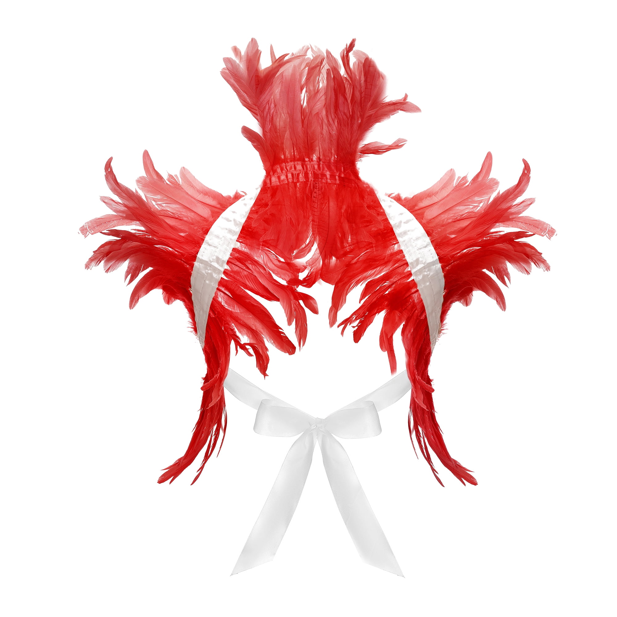 Inevnen Gothic Feather Cape Shawl Shrug Shoulder Wrap Collar Costume ...