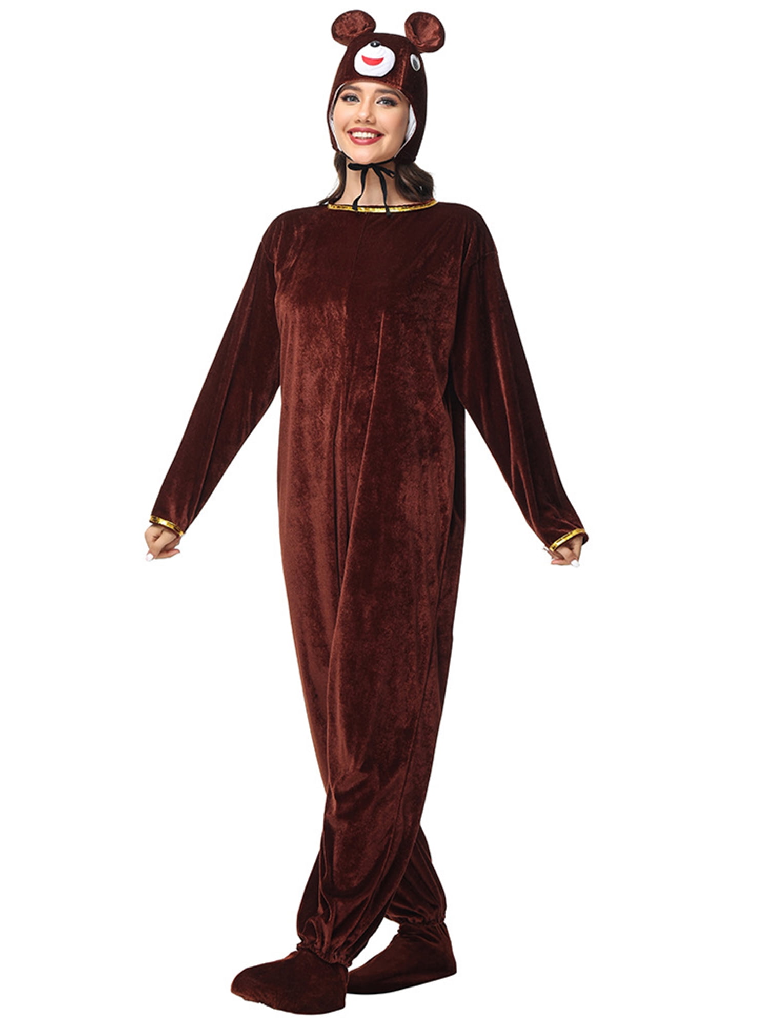 Inevnen Halloween Animal Costume Bear Goat Jumpsuit Long Sleeve Cosplay ...