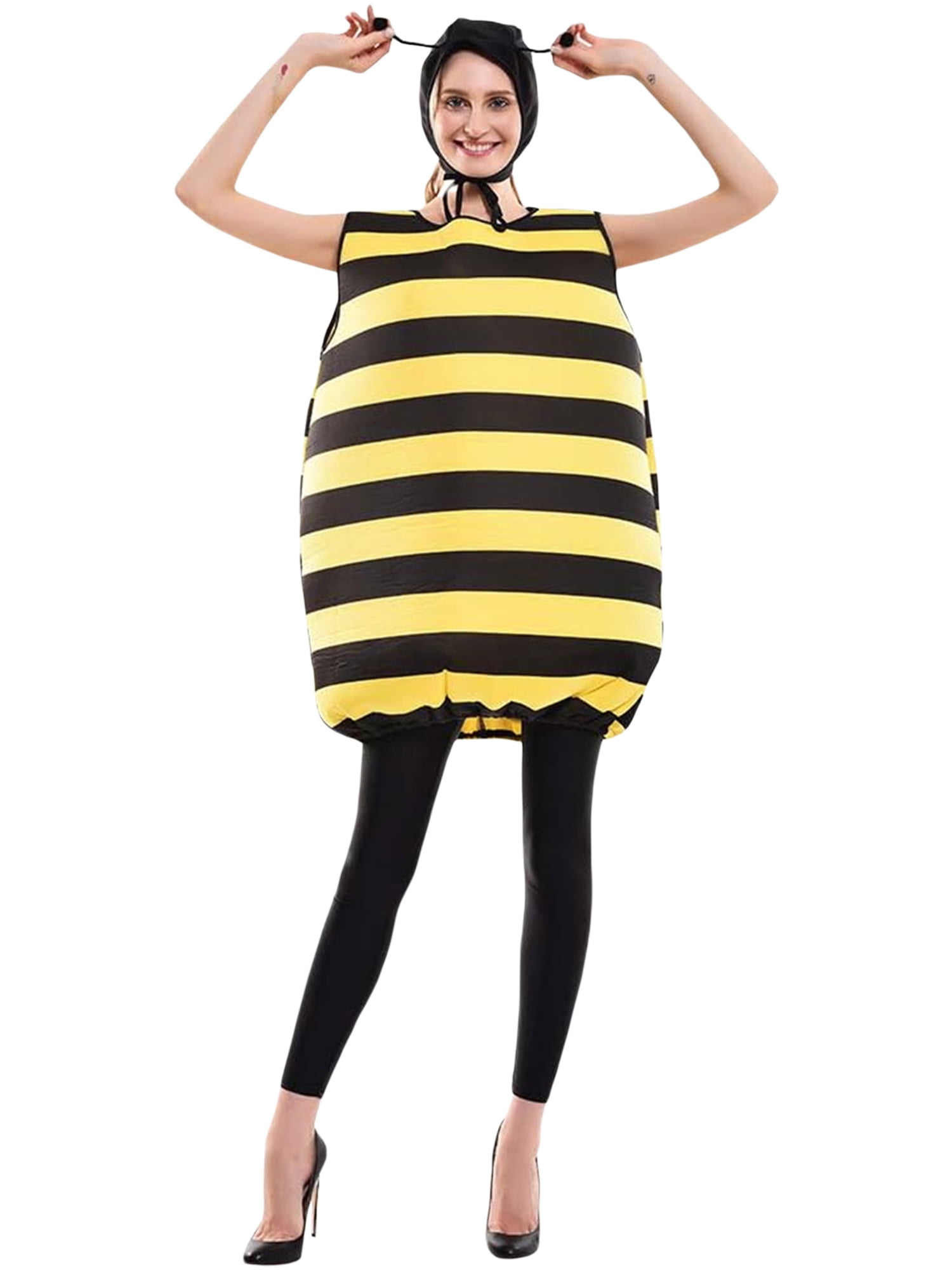 Inevnen Halloween Bee Costume, Striped Cosplay Costume with Hat for ...