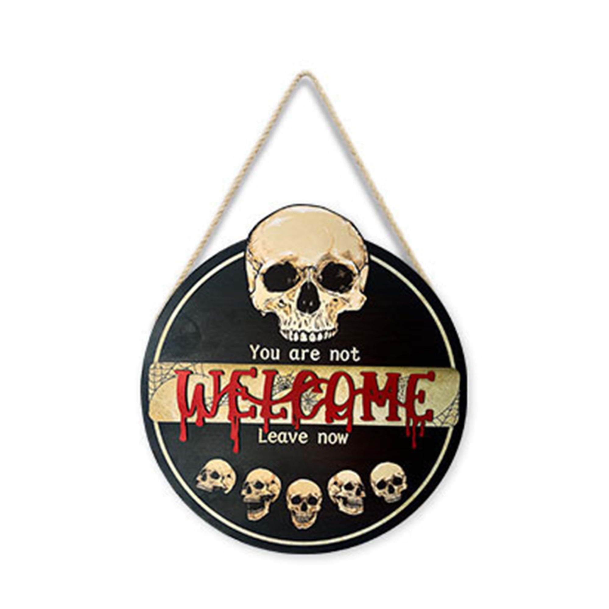 Inevnen Halloween Welcome Sign Hanging Wooden Skull Front Door Sign for ...