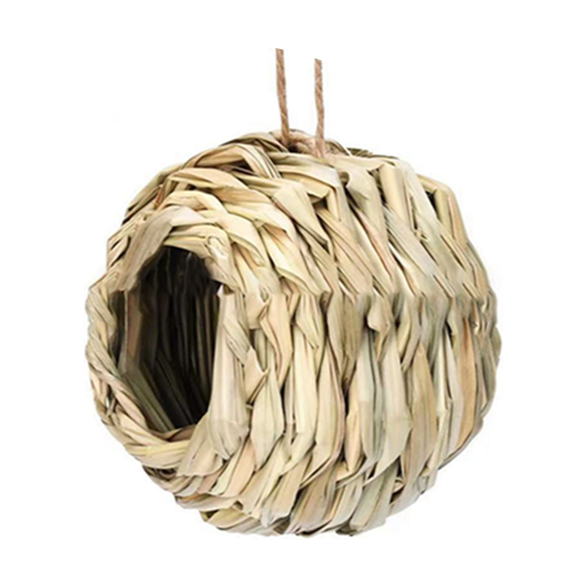 Inevnen Hanging Bird Cage Handmade Straw Nest Outdoor Bird House ...