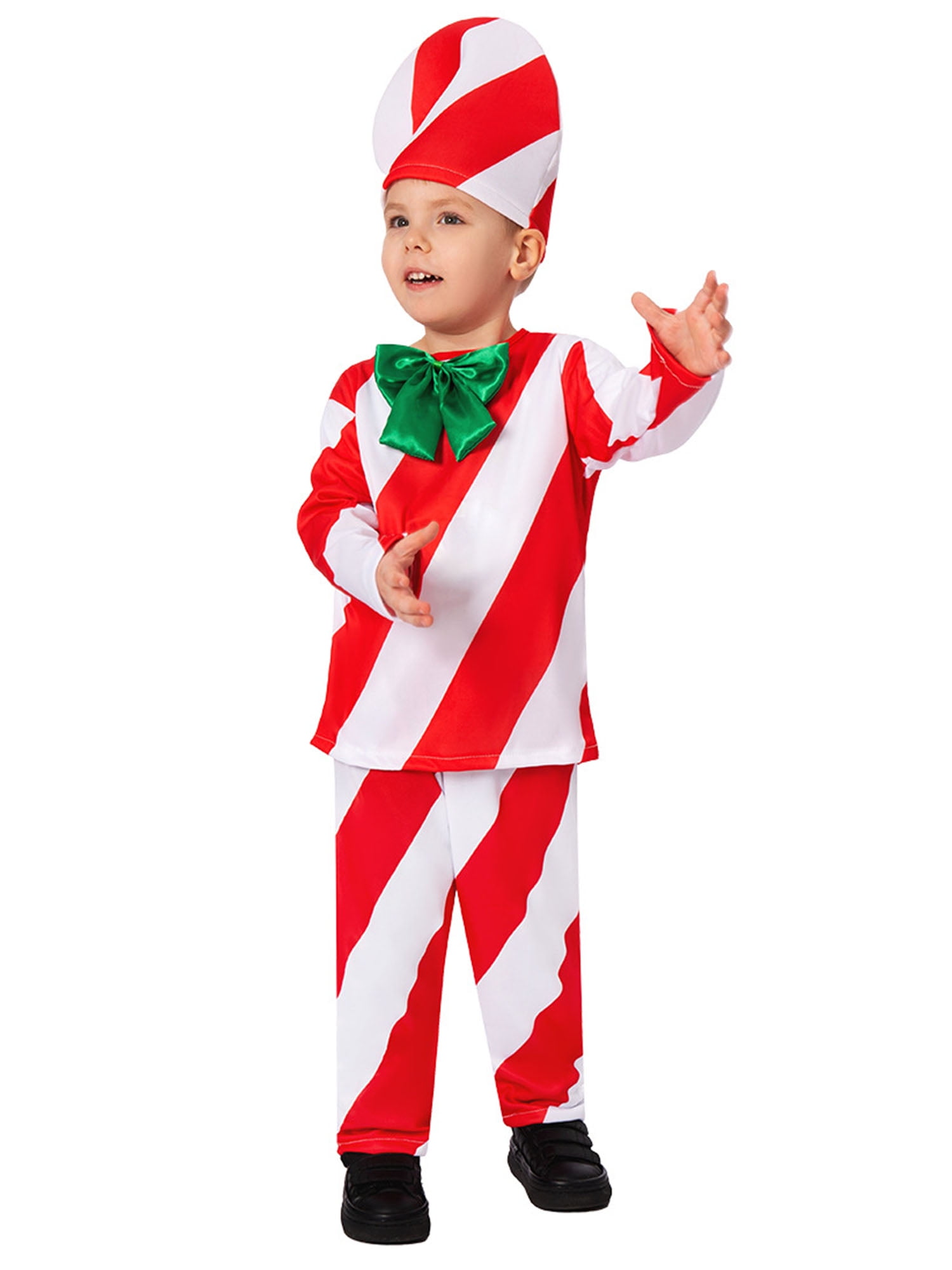 Inevnen Kids Christmas Candy Cane Costume Long Sleeve Cosplay Tops ...