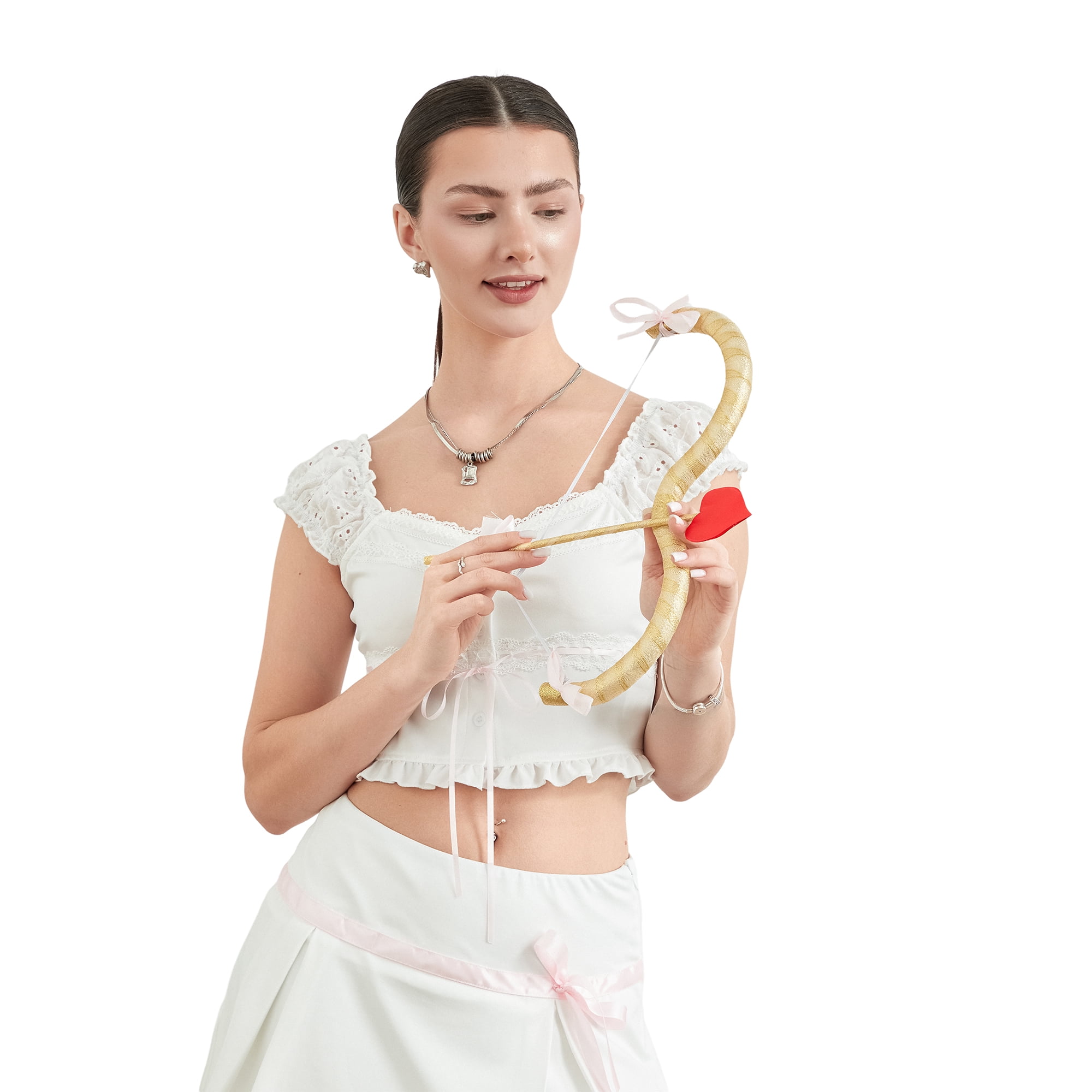 Inevnen Kids Cupid Bow and Arrow Set Valentine's Day Cupid Costume ...