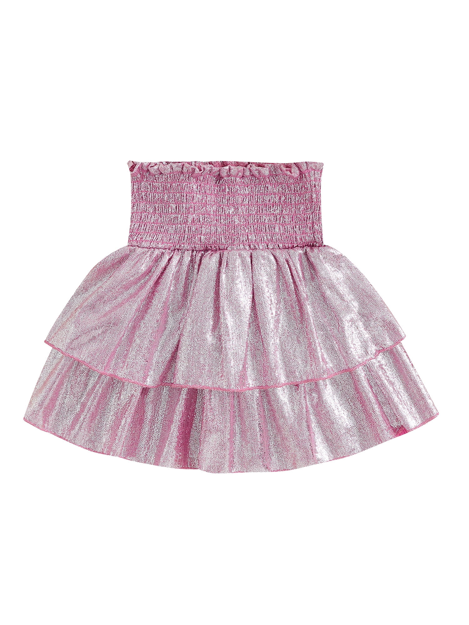 Inevnen Kids Girls' Sparkle Metallic Skirts Layers Ruffle Sequin Tutu ...