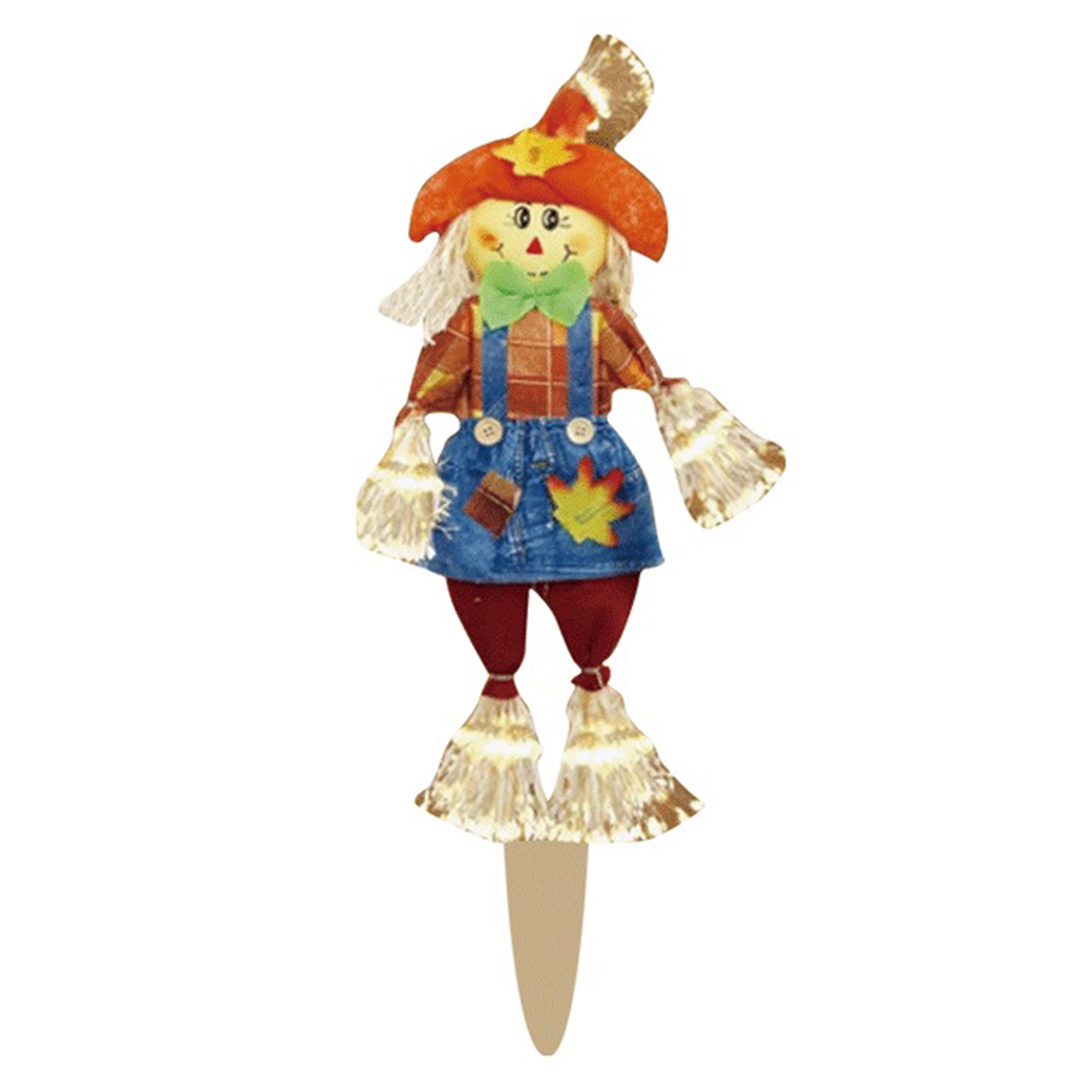 Inevnen LED Fall Harvest Scarecrow Decor Garden Outside Standing ...