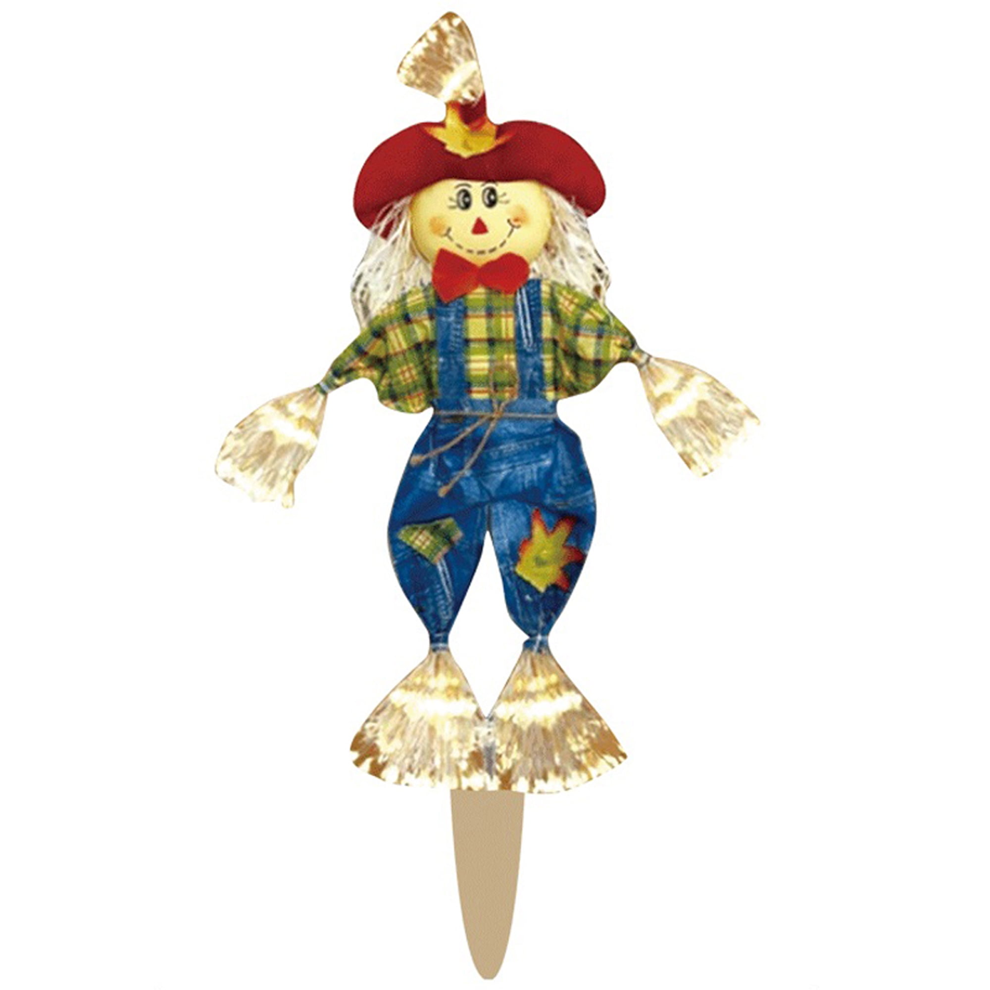 Inevnen LED Fall Harvest Scarecrow Decor Garden Outside Standing ...