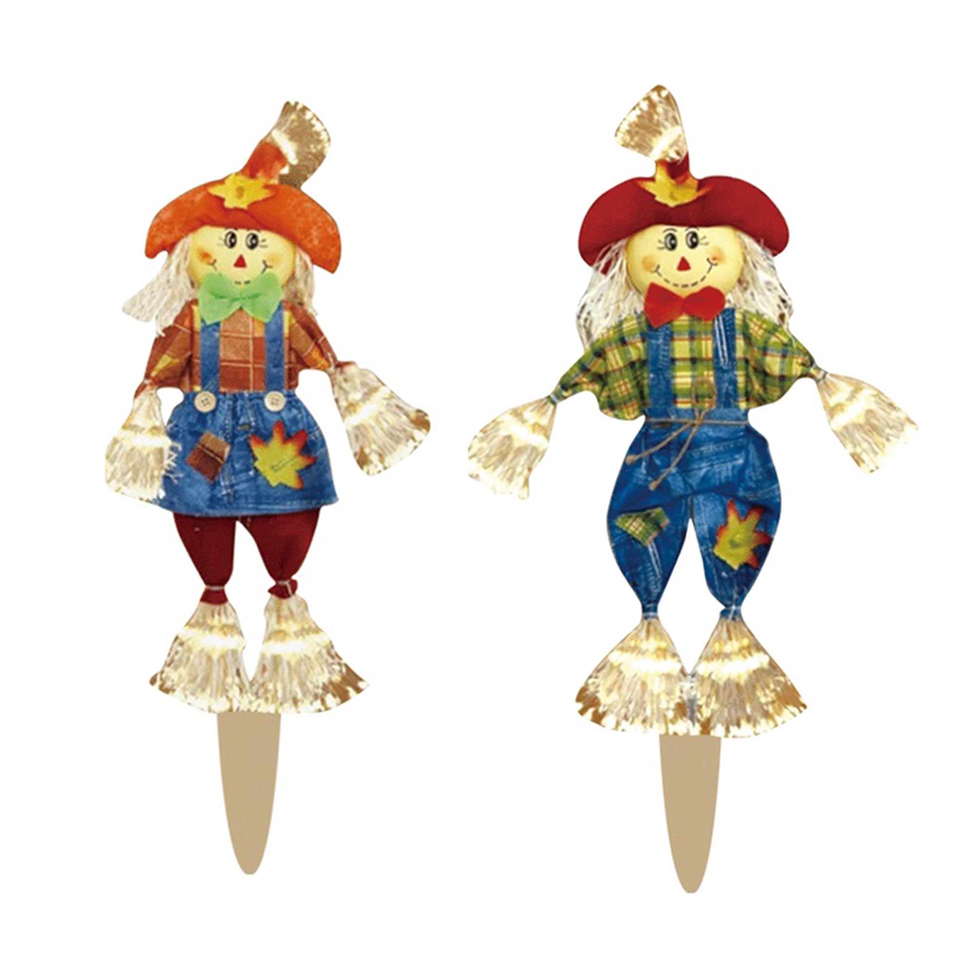 Inevnen LED Fall Harvest Scarecrow Decor Garden Outside Standing ...