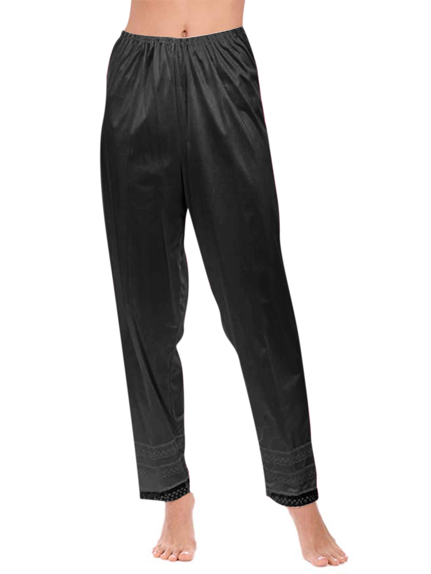 Inevnen Lingerie Women's Pajama Bottoms Silky Soft Satin Polyester Snip ...