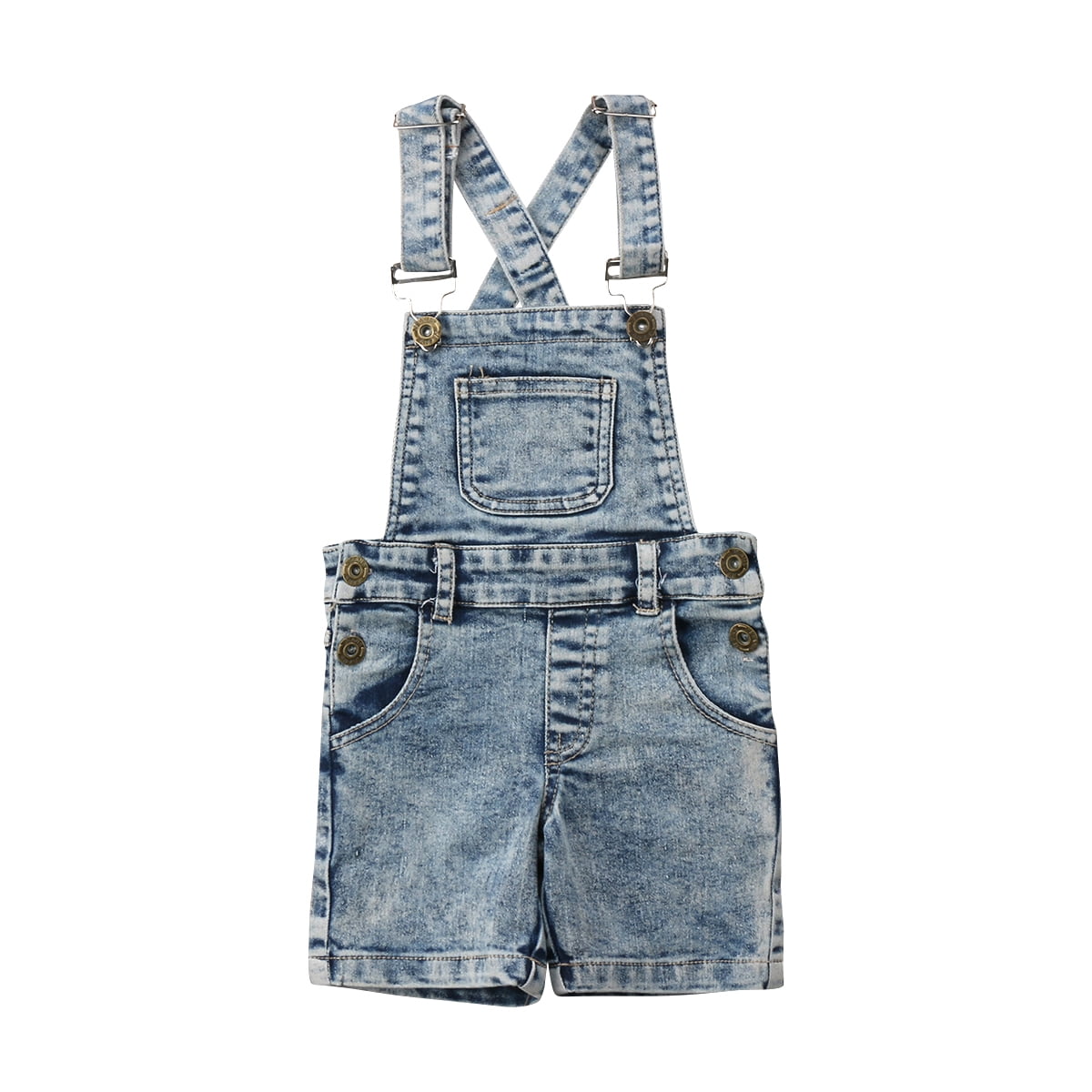 Inevnen Little Girls Denim Jumpsuit Sling Loose Romper One-Piece Short ...