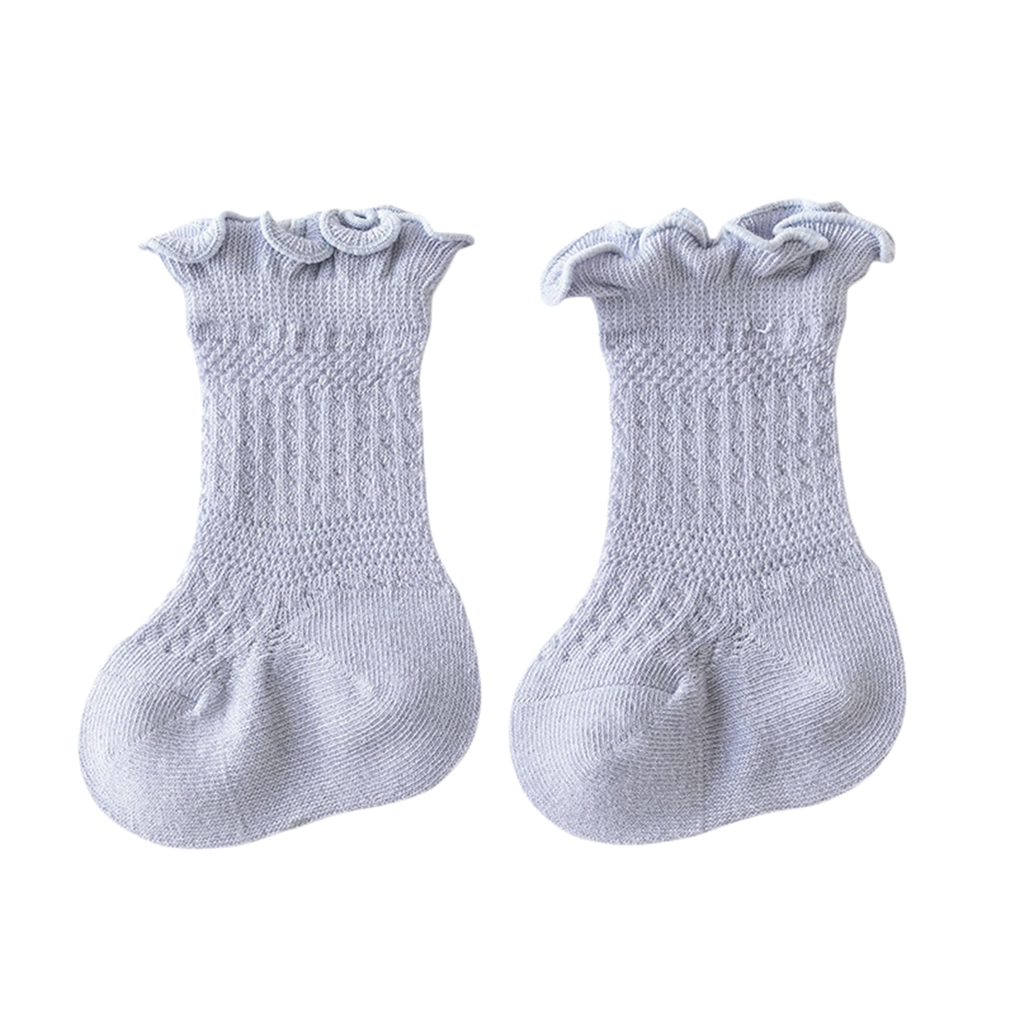 Inevnen Little Girls Ruffle Lace Trim Cotton Socks Baby Girl Eyelet ...